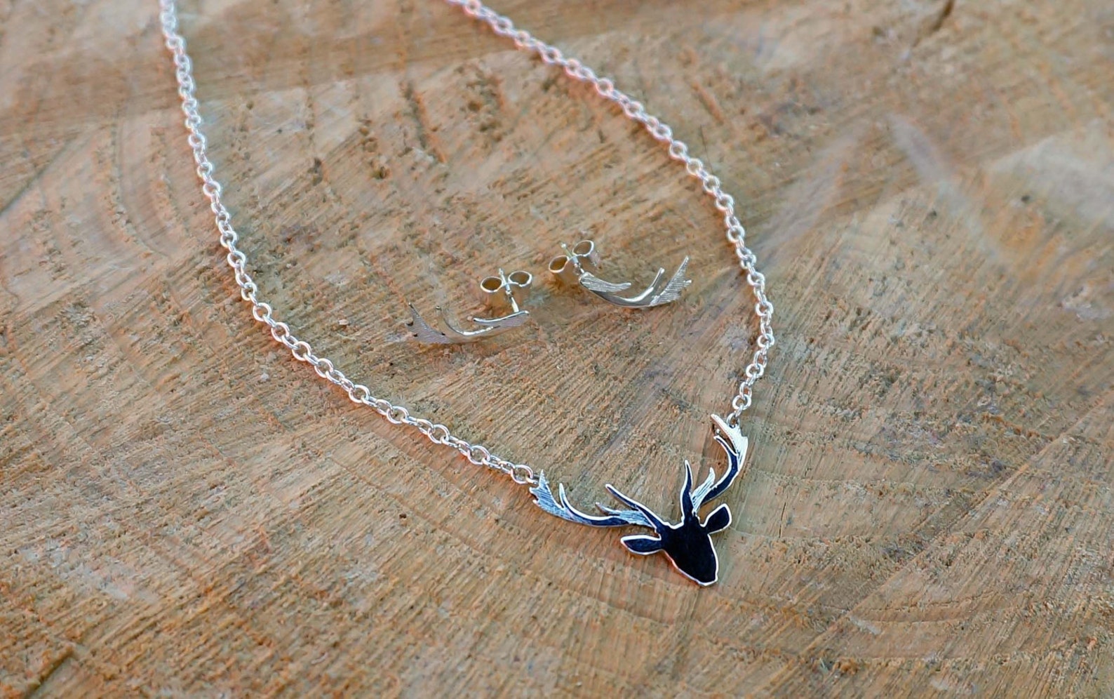 Stag Head Necklace Handmade Silver. Stag Jewelry Stag Head - Etsy UK