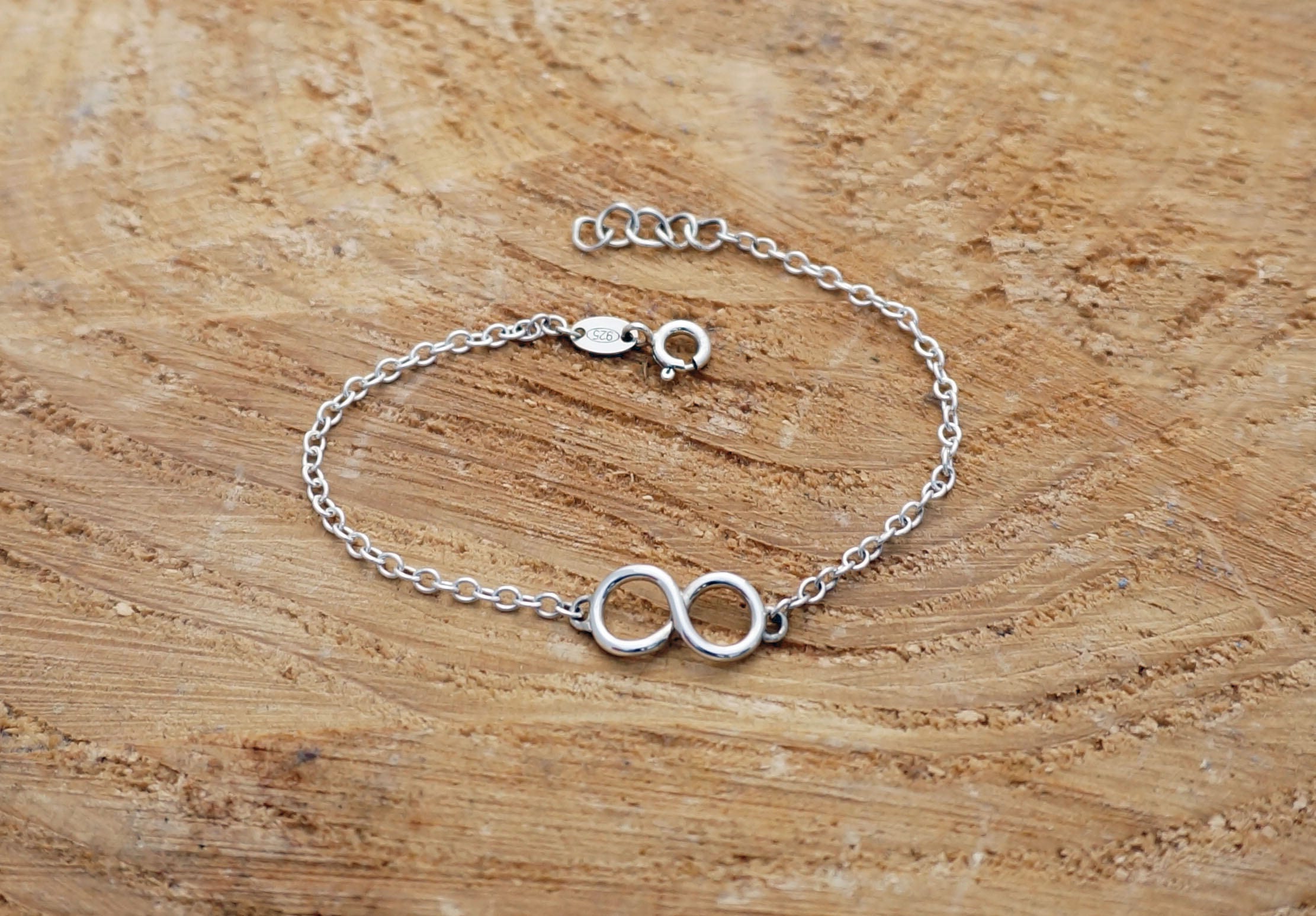 Infinity Symbol Bracelet, Handmade Sterling Silver, Bridesmaid Bridal ...