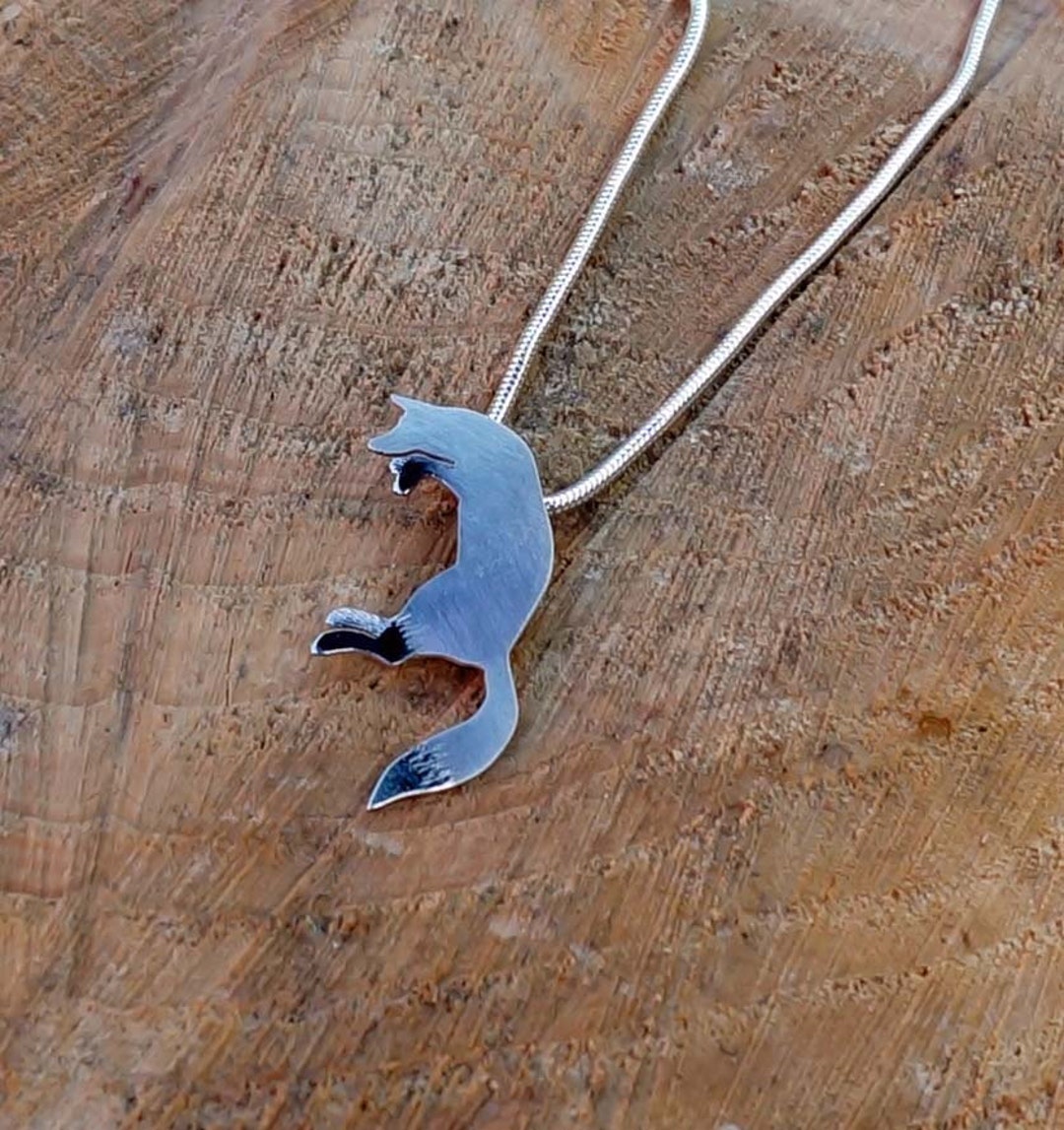 Prancing Fox Necklace Handmade Sterling Silver. Fox Jewelry, Fox ...