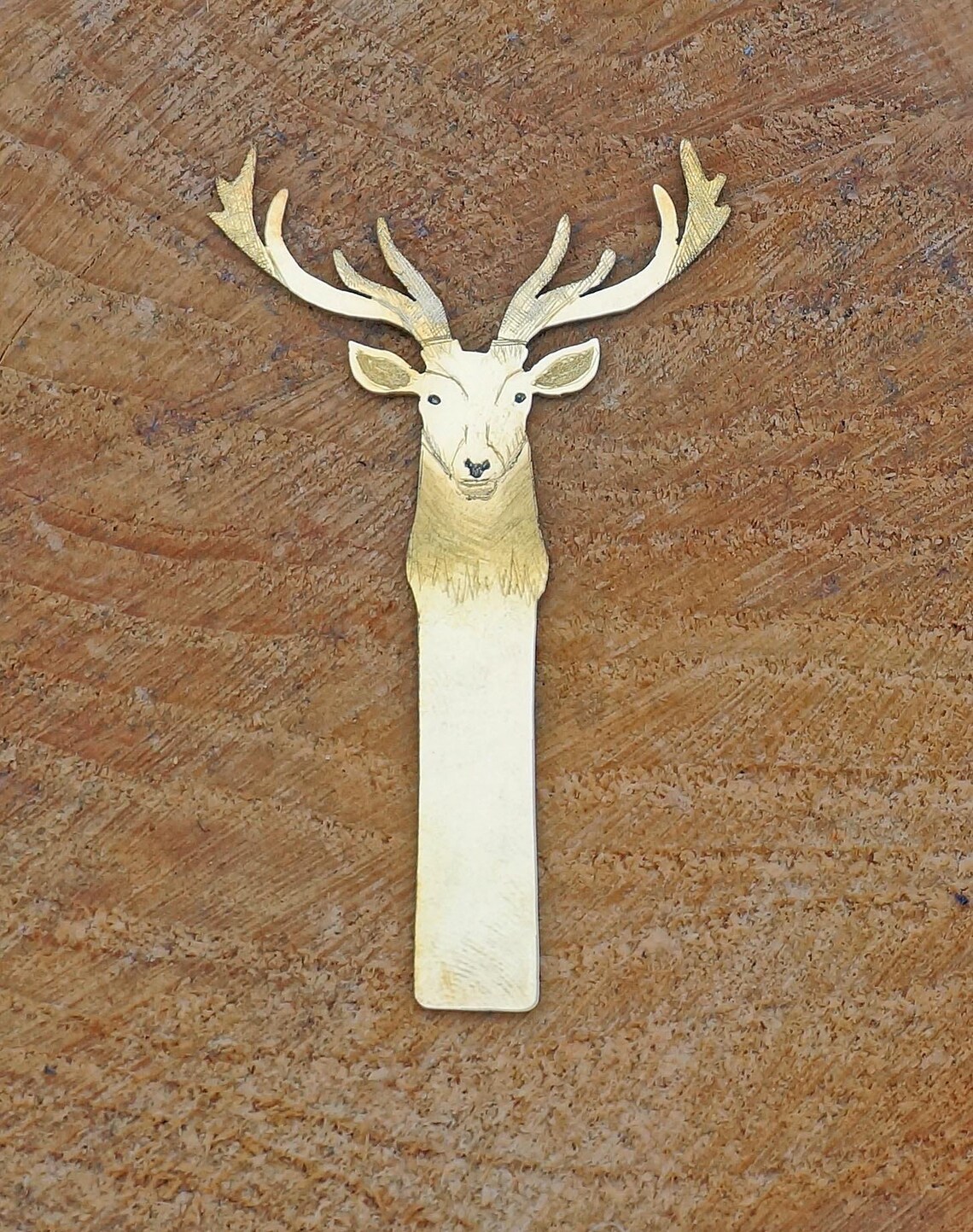 Stag Deer Bookmark. Handmade Brass Bookmark, Engraved Bookmark, Stag ...