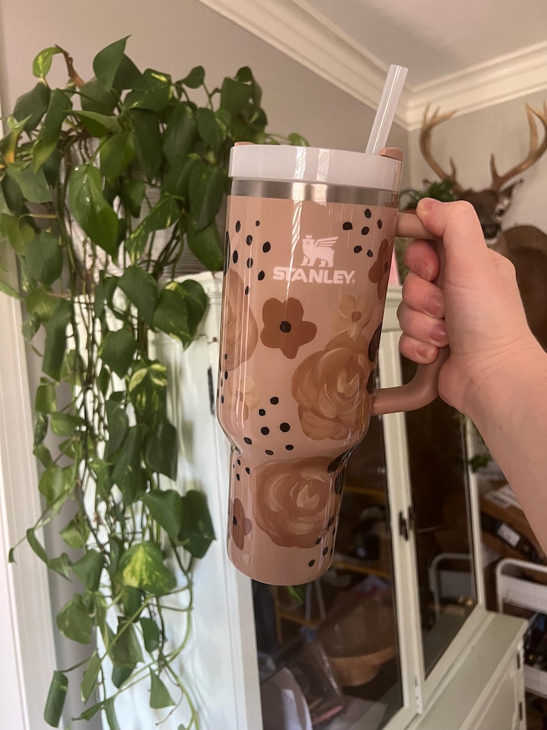 Neutral Handpainted Tumblers Stanleys 40oz - Etsy