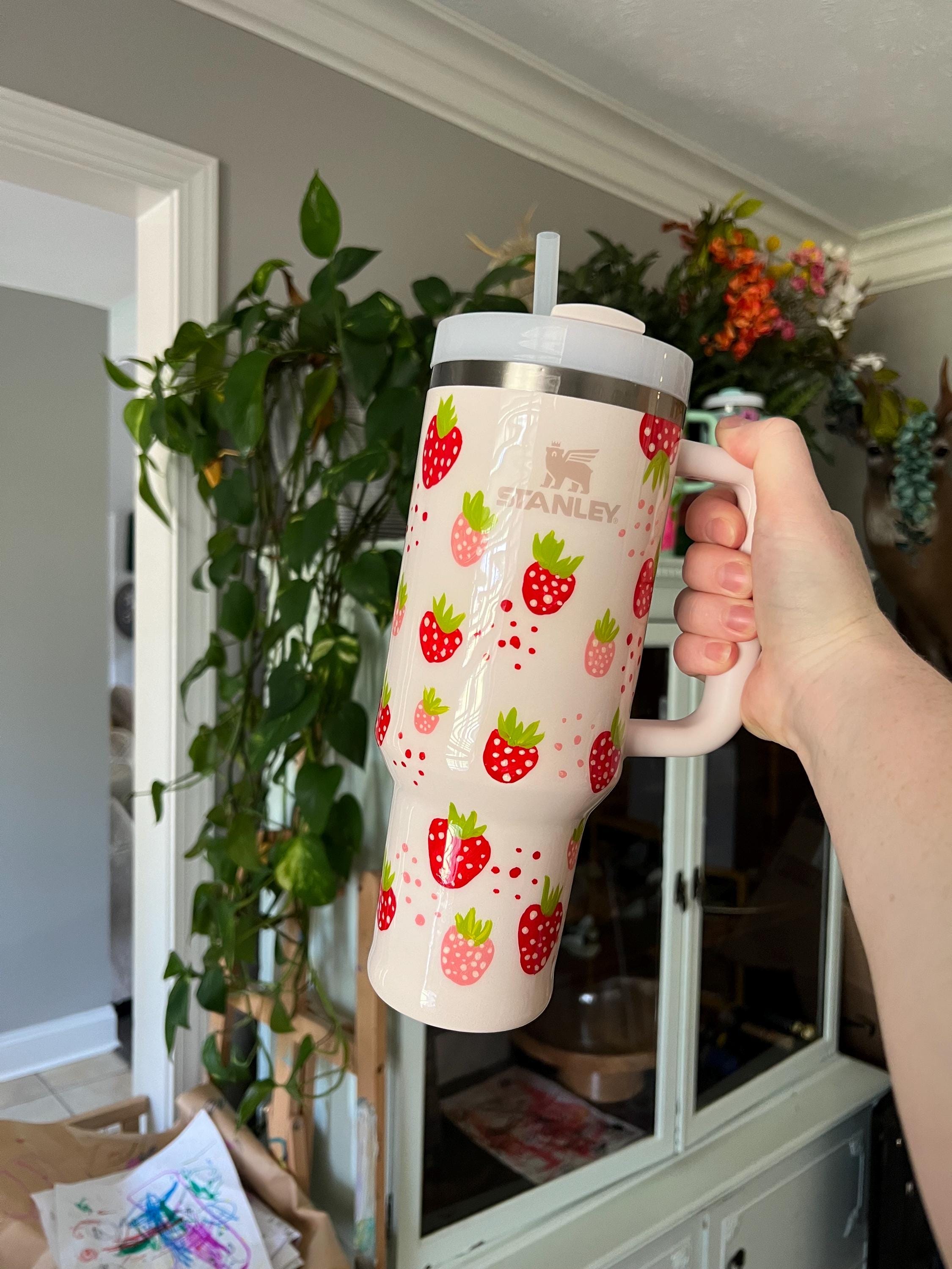 Handpainted Strawberry or Bow Stanley’s 40oz - Etsy