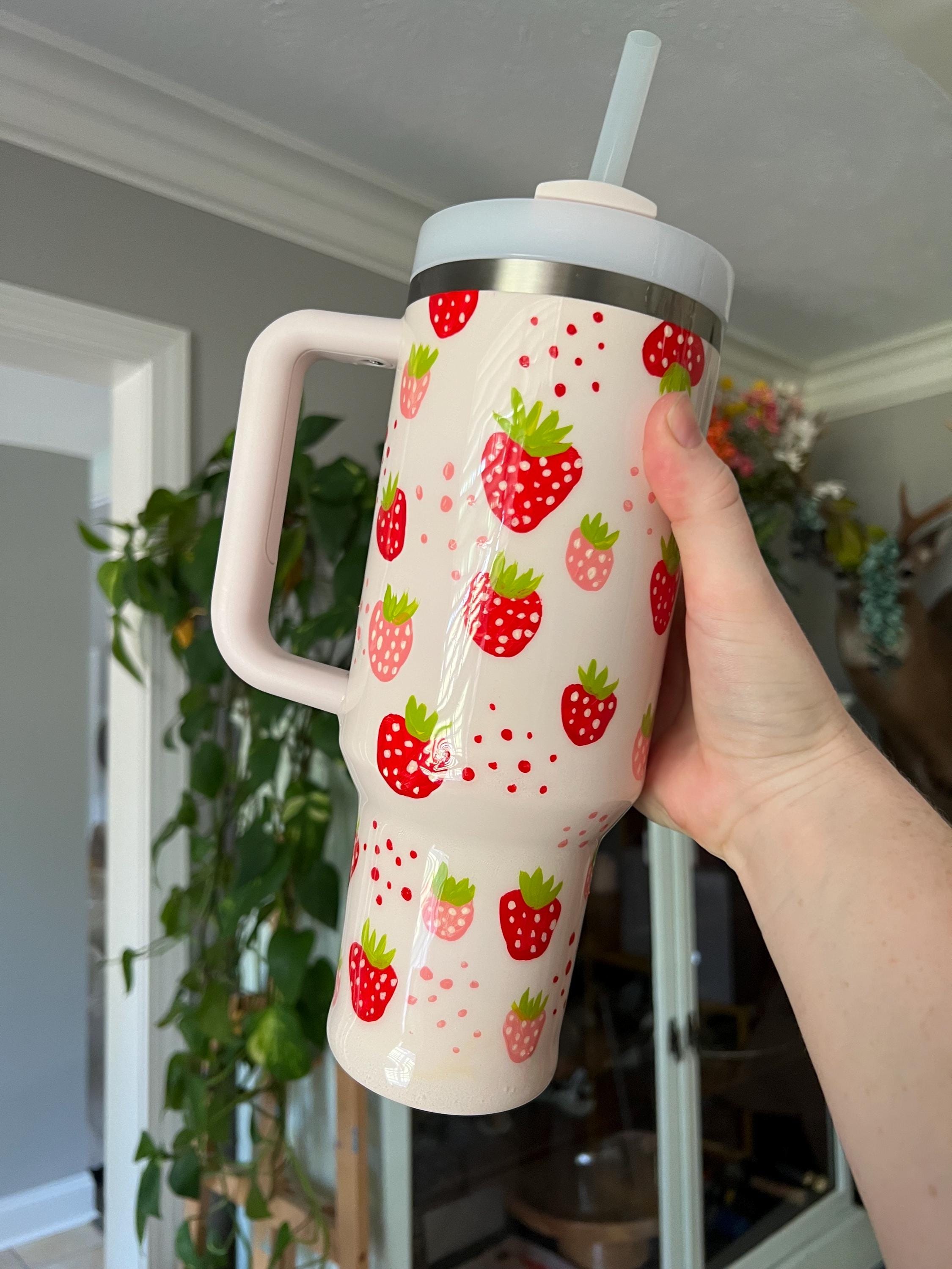 Handpainted Strawberry or Bow Stanley’s 40oz - Etsy