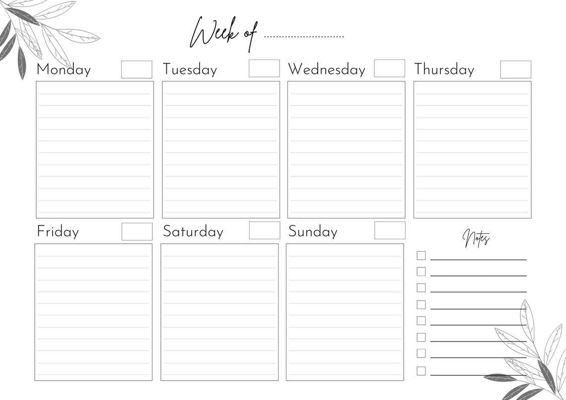 Weekly Planner Printable, Simple Weekly Planner Printable, Weekly ...