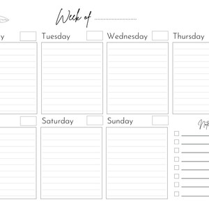 Weekly Planner Printable, Simple Weekly Planner Printable, Weekly ...
