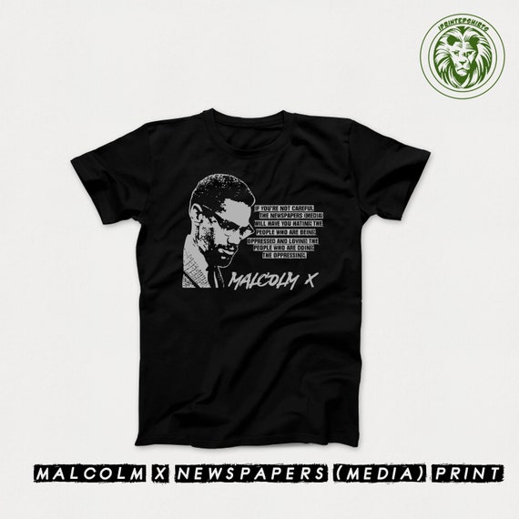 Malcolm X media Grey Print - Etsy