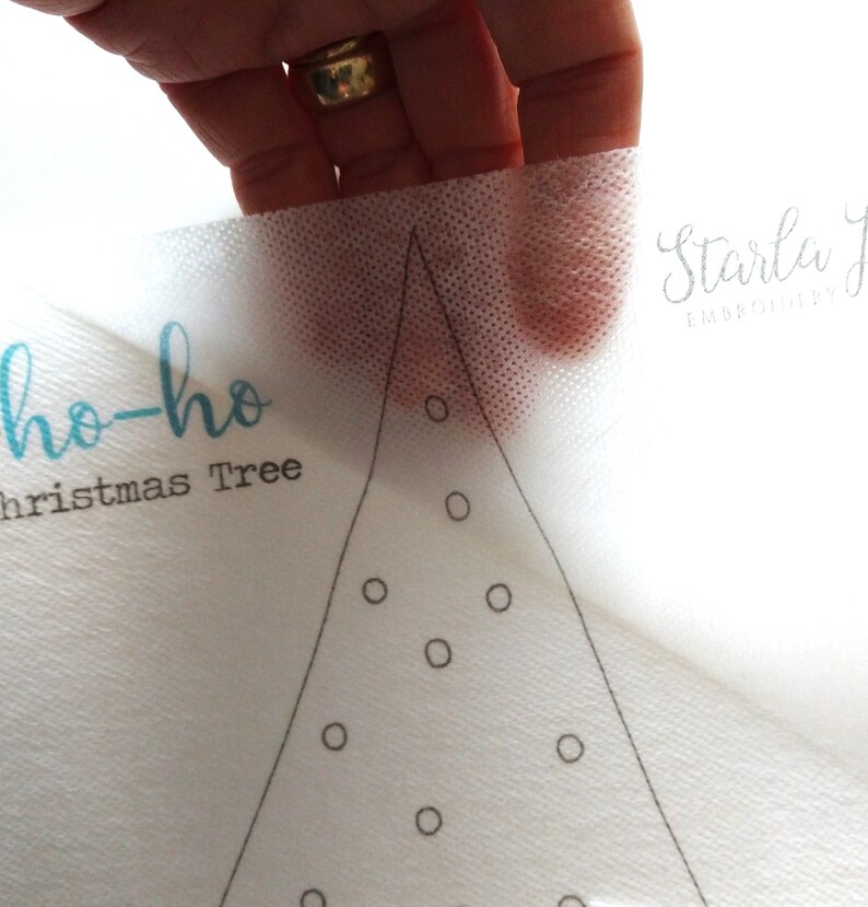 Ho-ho-ho Doodle Christmas Tree Stick-on Embroidery Pattern - Etsy