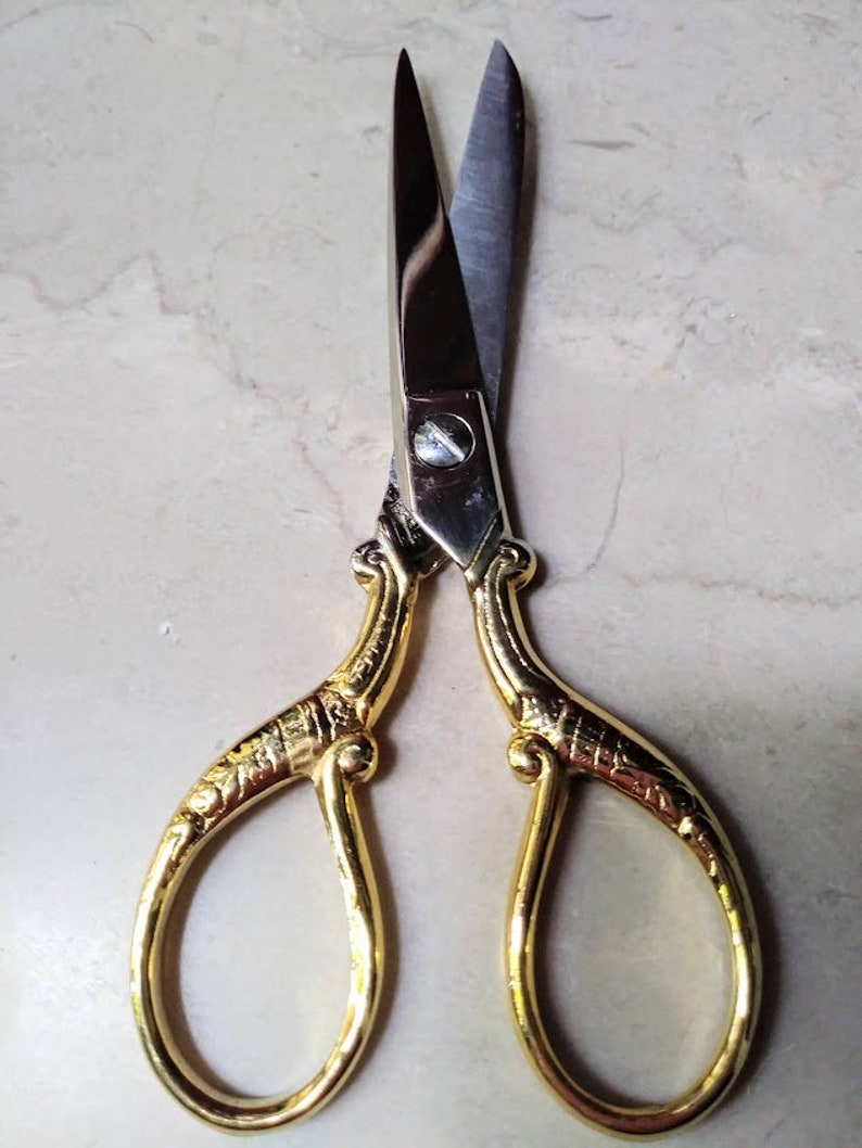 Italian Vintage Style Gold Handle Scissors 5 Inches for - Etsy