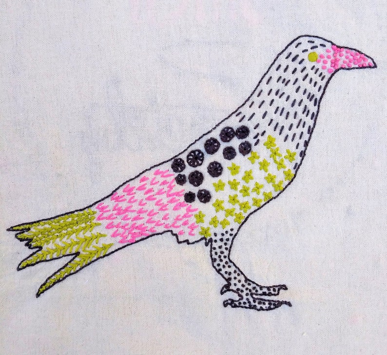 Crow Sampler Embroidery Kit - Etsy