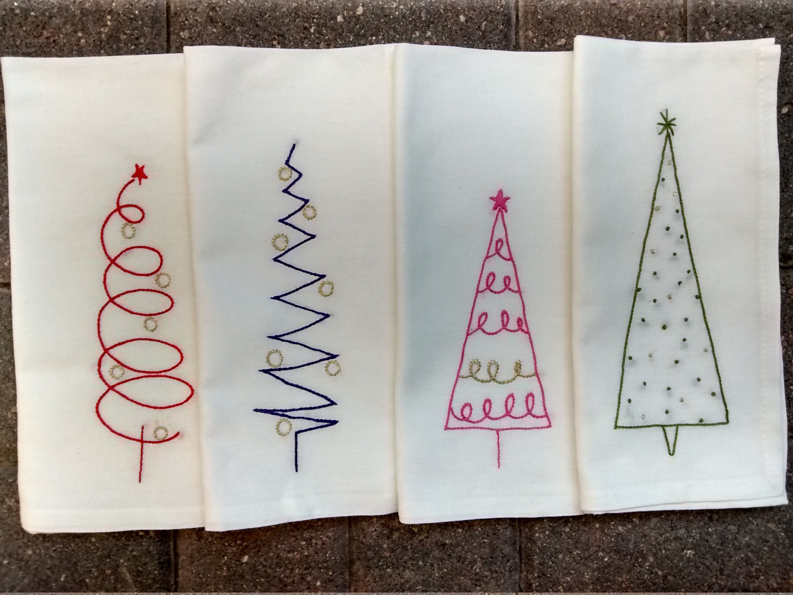 8 Big Modern Christmas Trees Embroidery Pattern & Instructions | Etsy