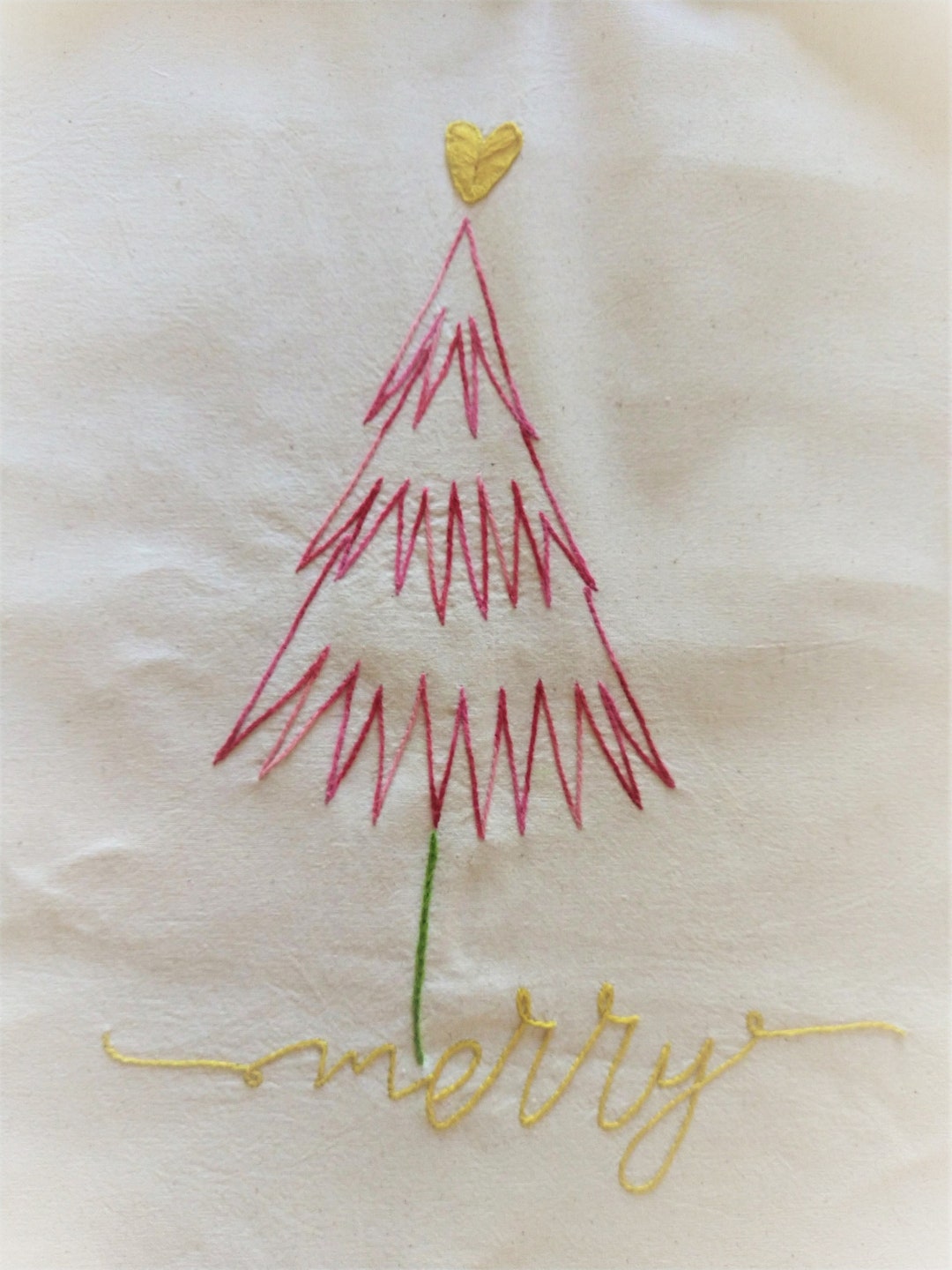 Stick-on Merry Doodle Christmas Tree Embroidery Pattern - Etsy