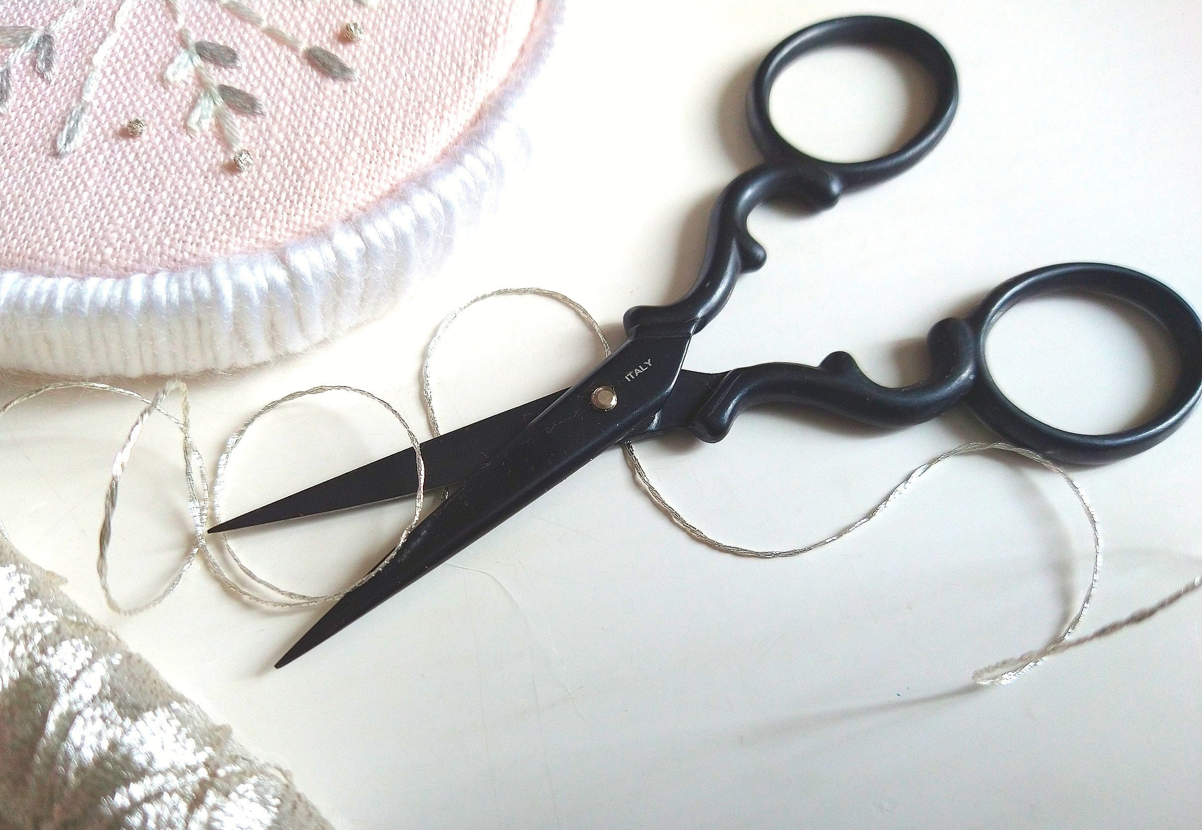 Black Embroidery Scissors European Design Made in Italy - Etsy