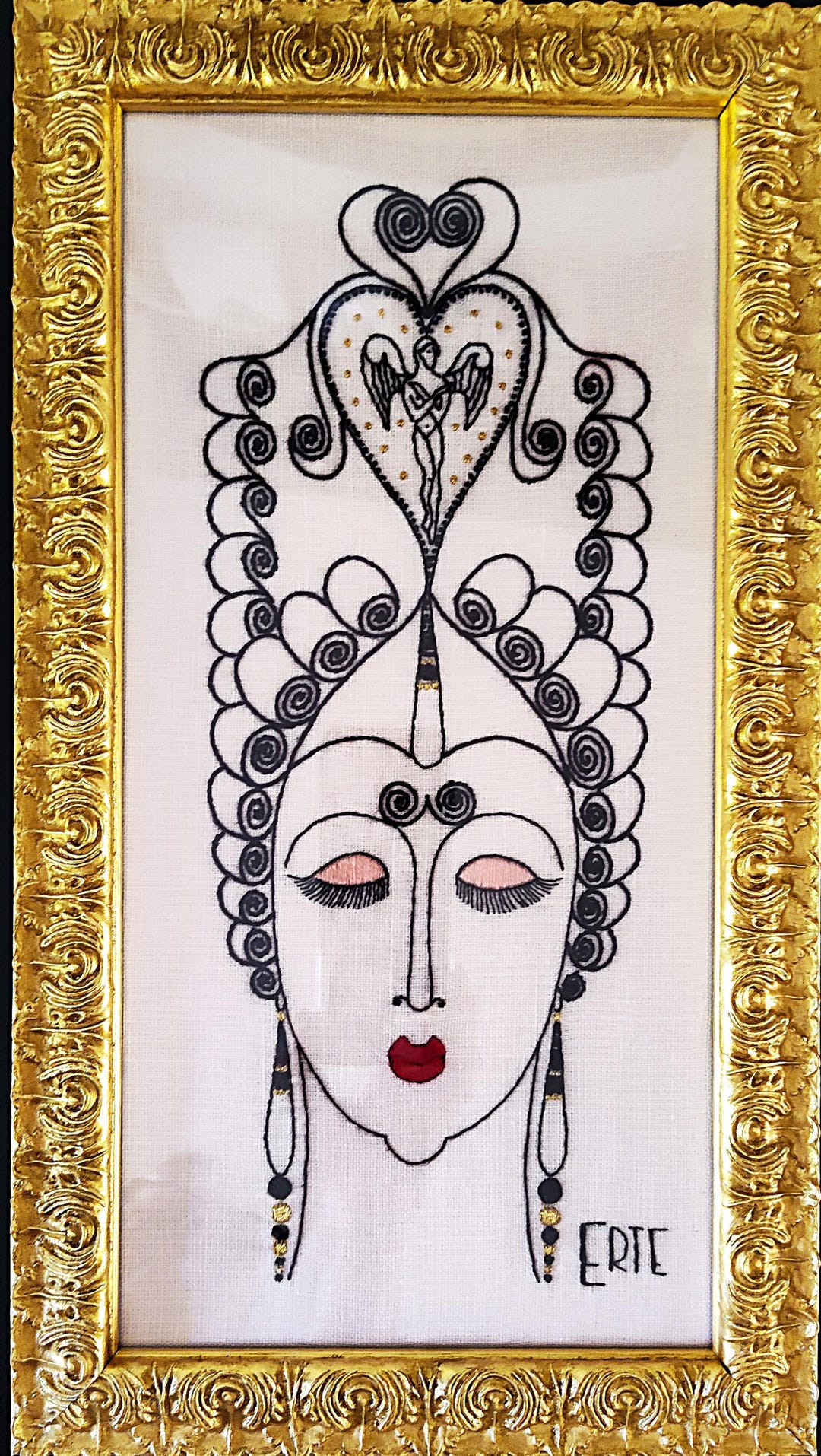 Erte Art Deco Embroidery Pattern: Stick-on Design - Etsy