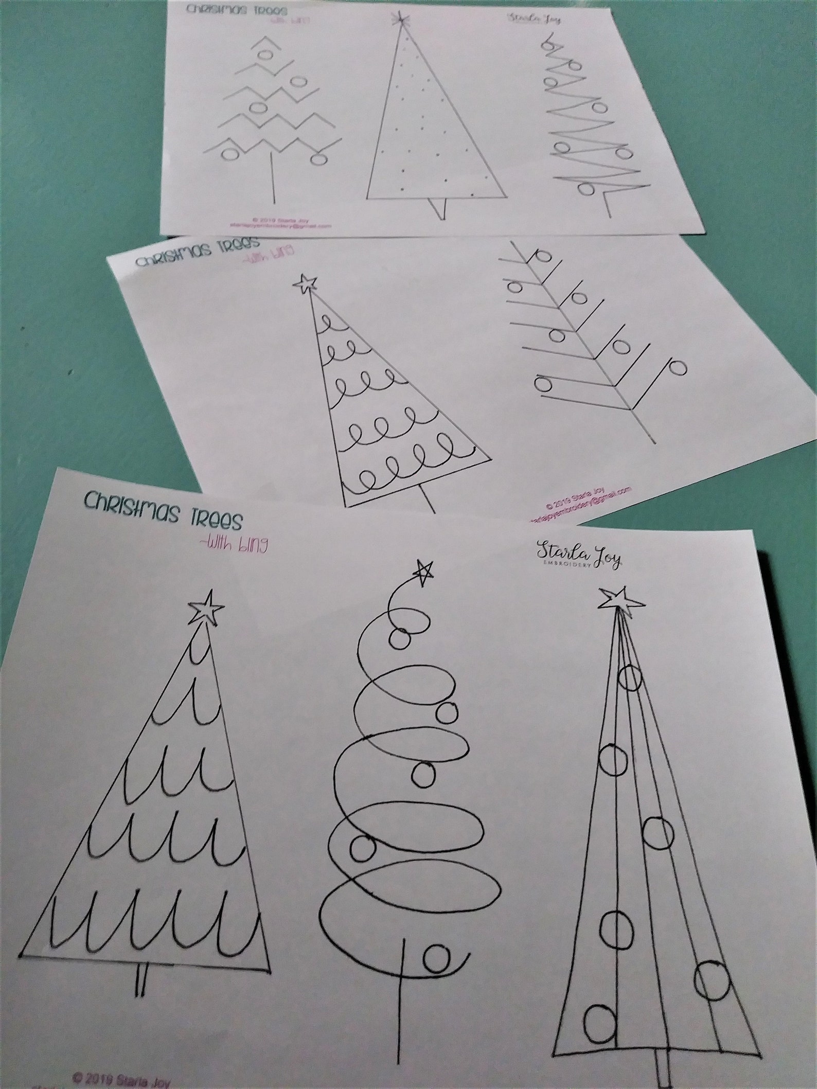 8 Big Modern Christmas Trees Embroidery Pattern & Instructions | Etsy