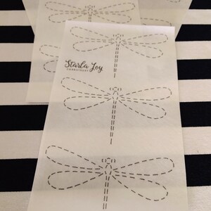 Sashiko Stick N Stitch Dragonfly Pattern for Clothing & - Etsy