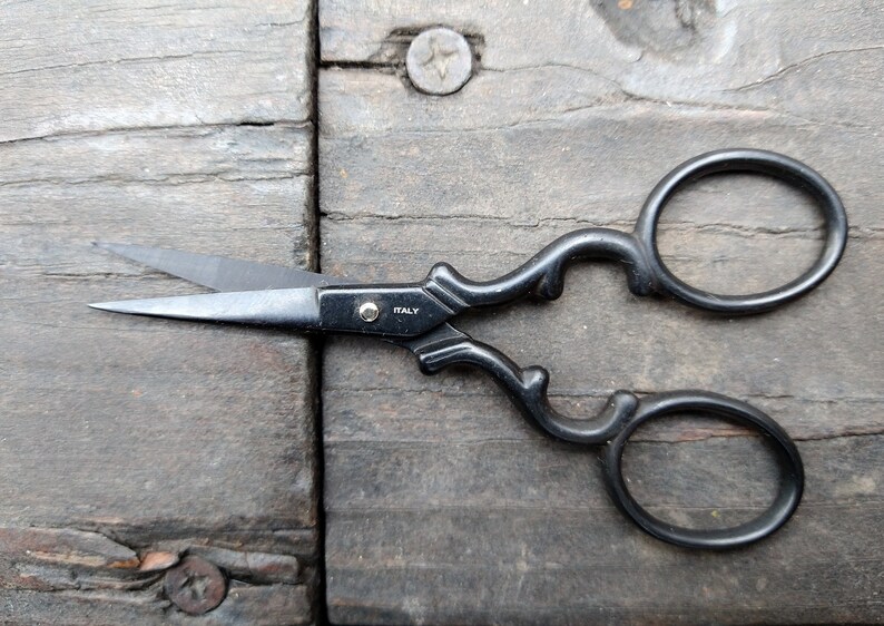 Black Embroidery Scissors European Design Made in Italy - Etsy