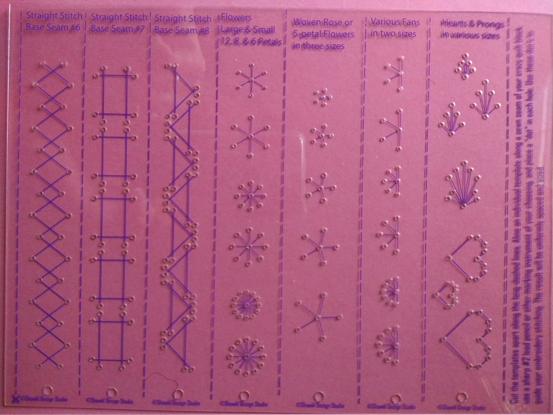 Embroidery Stitch Template Set--36 Stitches--for Embroidery & Quilting ...