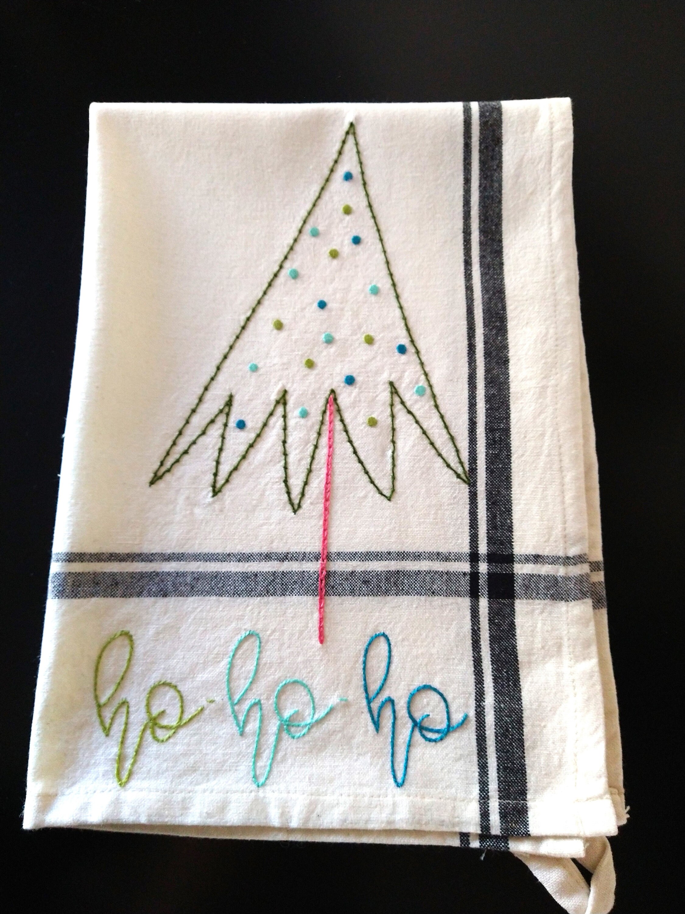 Ho-ho-ho Doodle Christmas Tree Stick-on Embroidery Pattern - Etsy