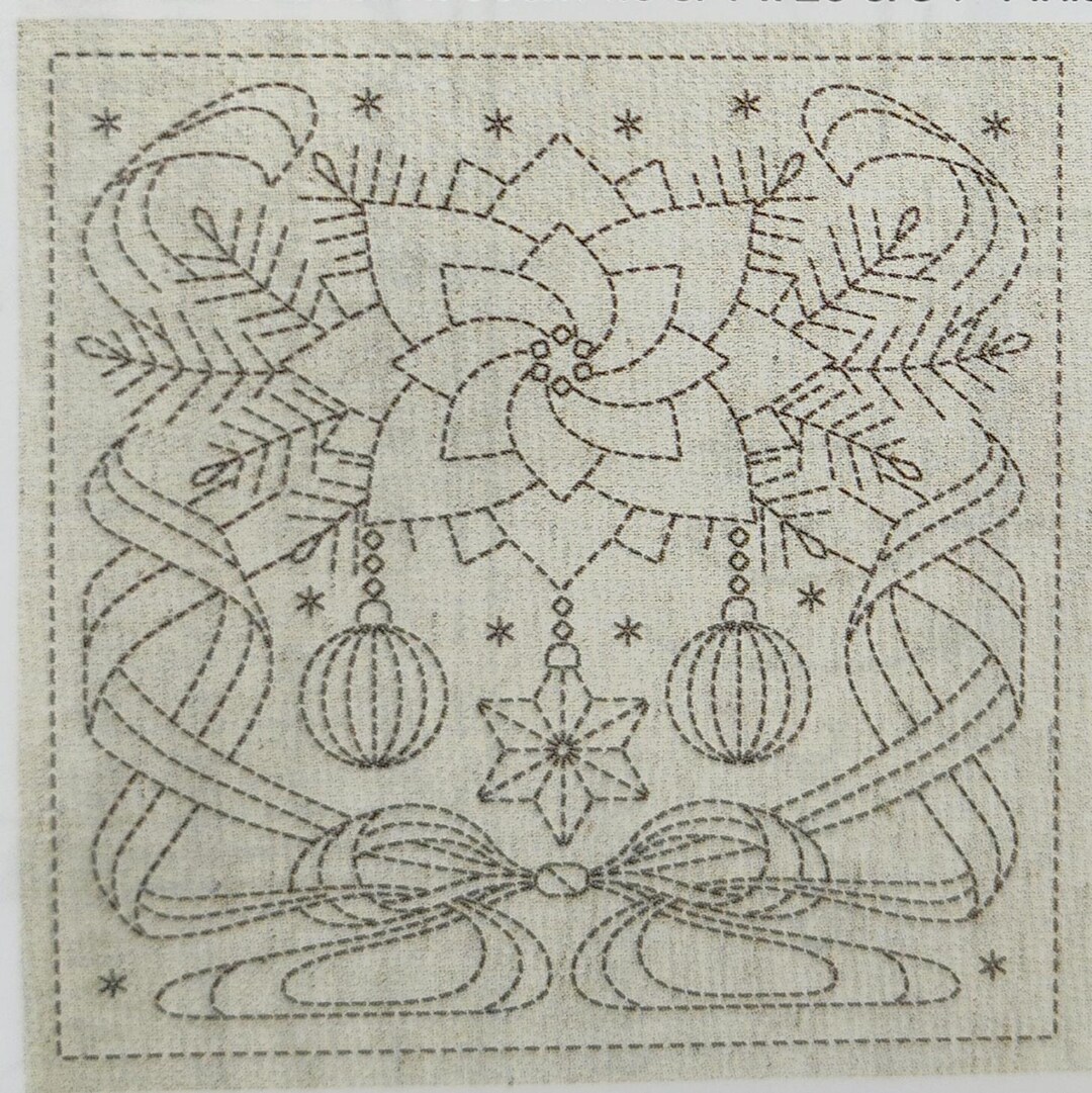 Christmas Sashiko Japanese Pre-printed "blessing" Project - Etsy