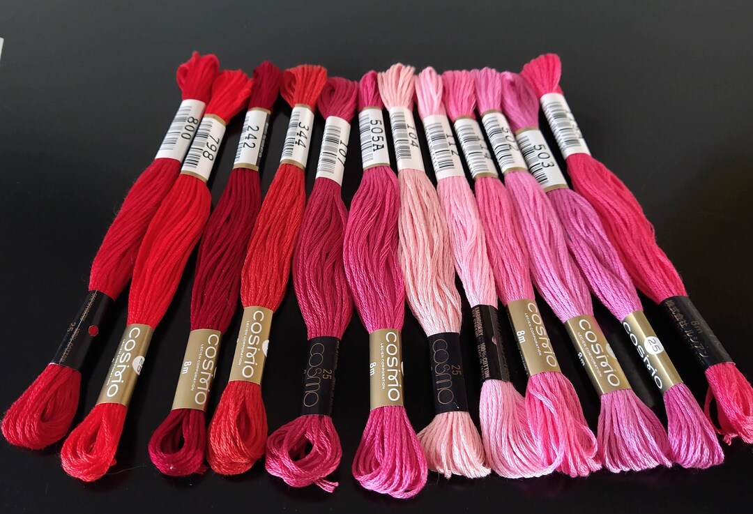 Japanese Floss Reds & Pinks Giant Set of 12 Luscious Colors - Etsy