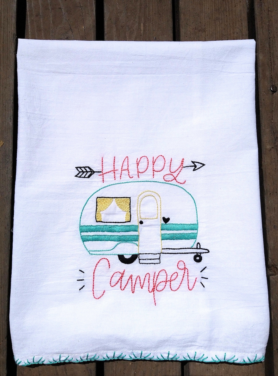 Happy Camper Big Stick-on Embroidery Pattern - Etsy