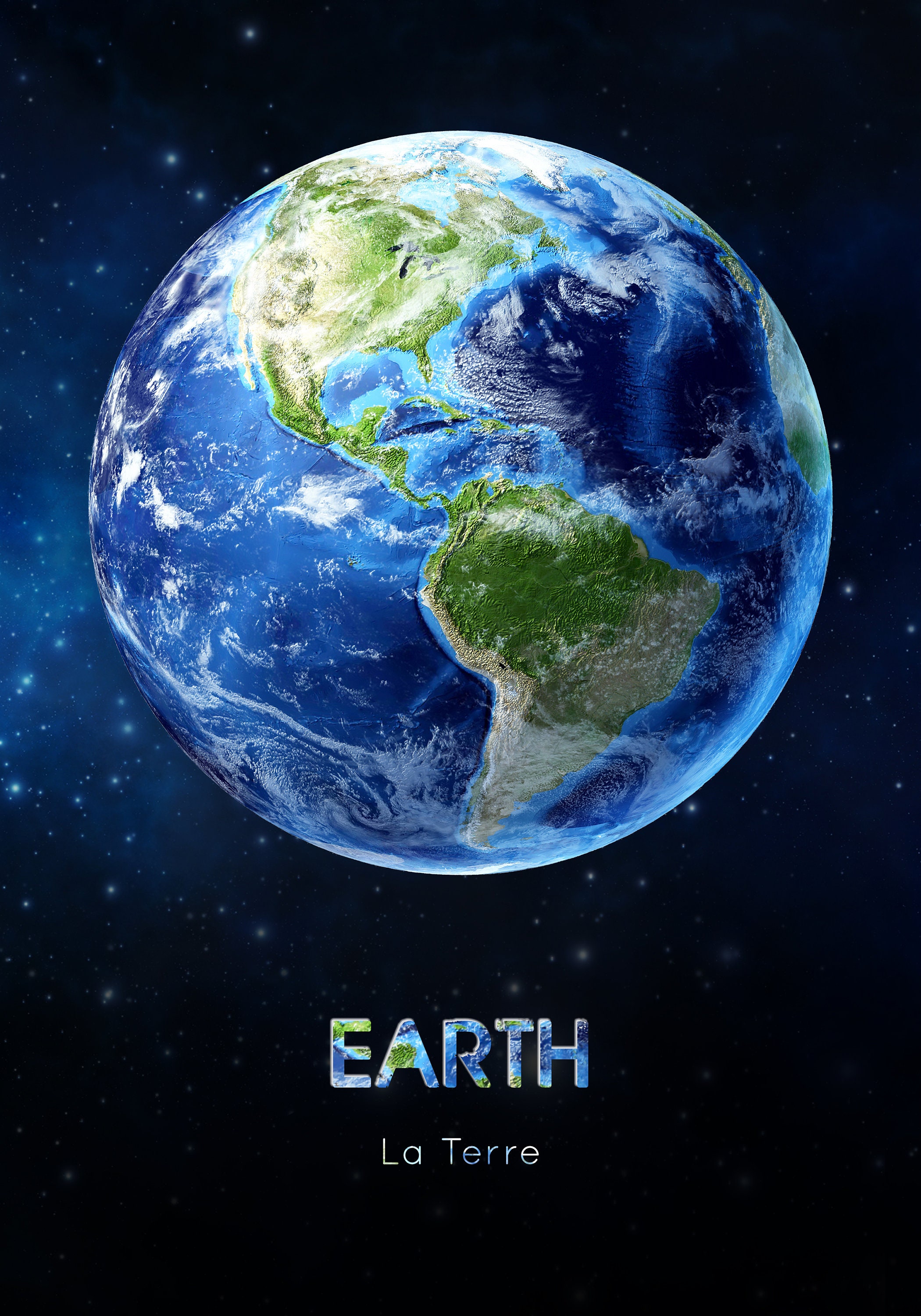 Illustration Planet Earth Digital Art Digital File Instant Download - Etsy