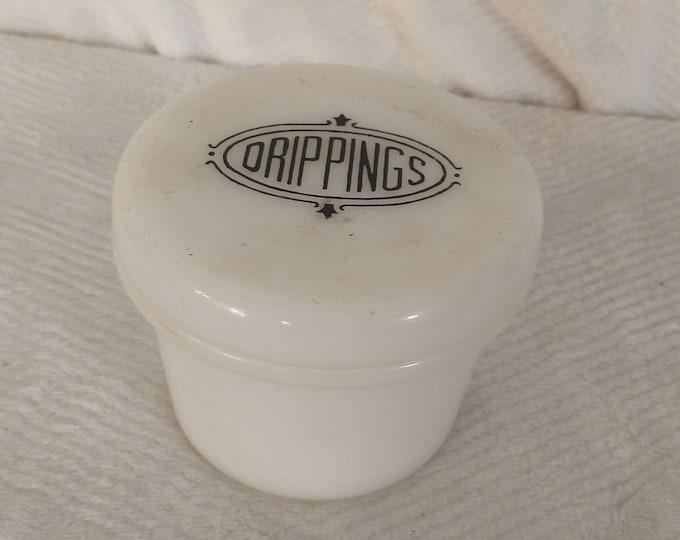 Vintage Hazel Atlas Milk Glass Grease Drippings Jar | Grease Canister ...