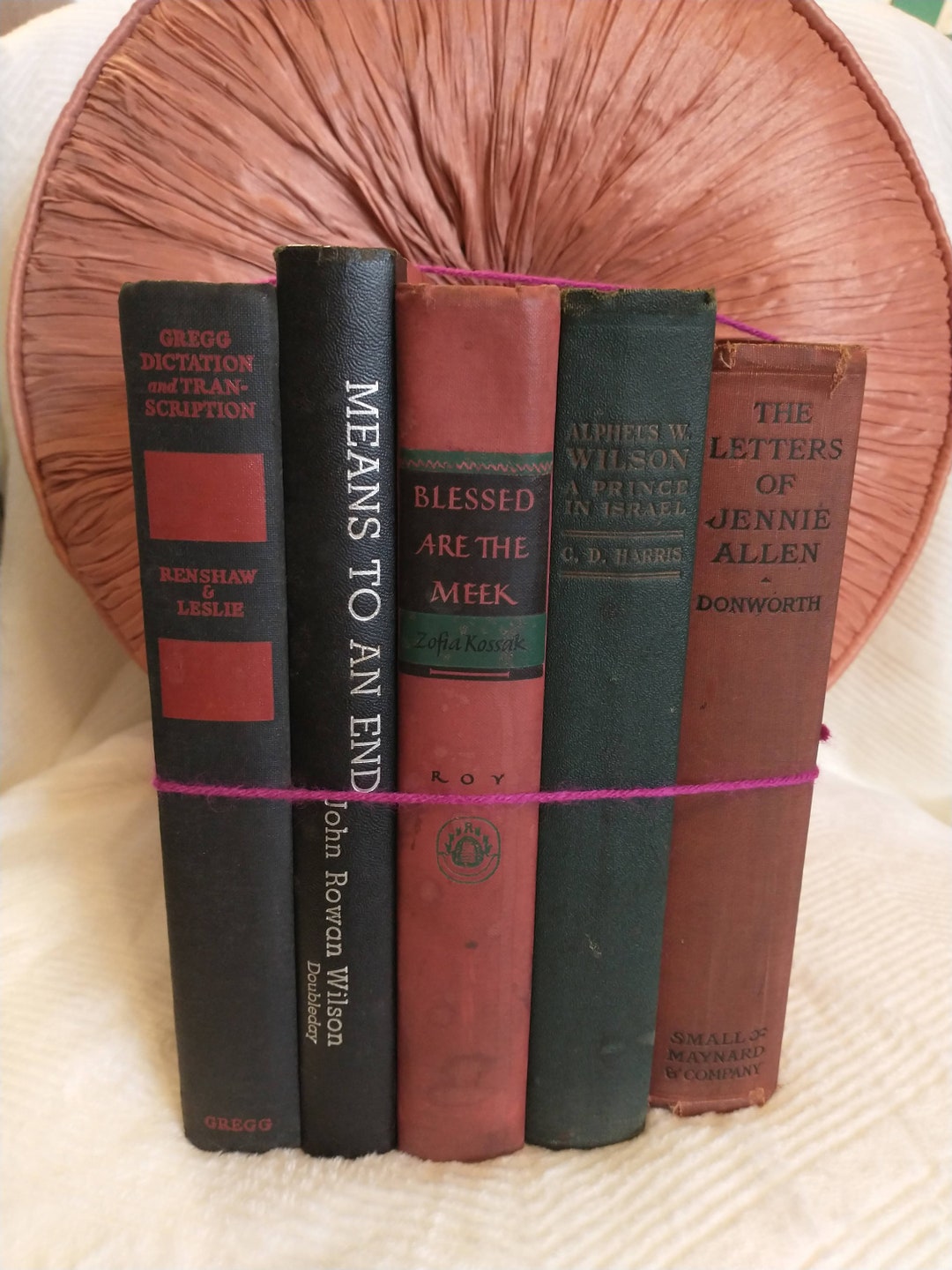 Antique Book Stack Decor | Vintage Red & Black Stack of Books ...