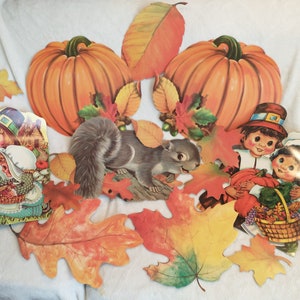 Vintage 1970s Thanksgiving Cutouts: Retro Fall Decor - Etsy