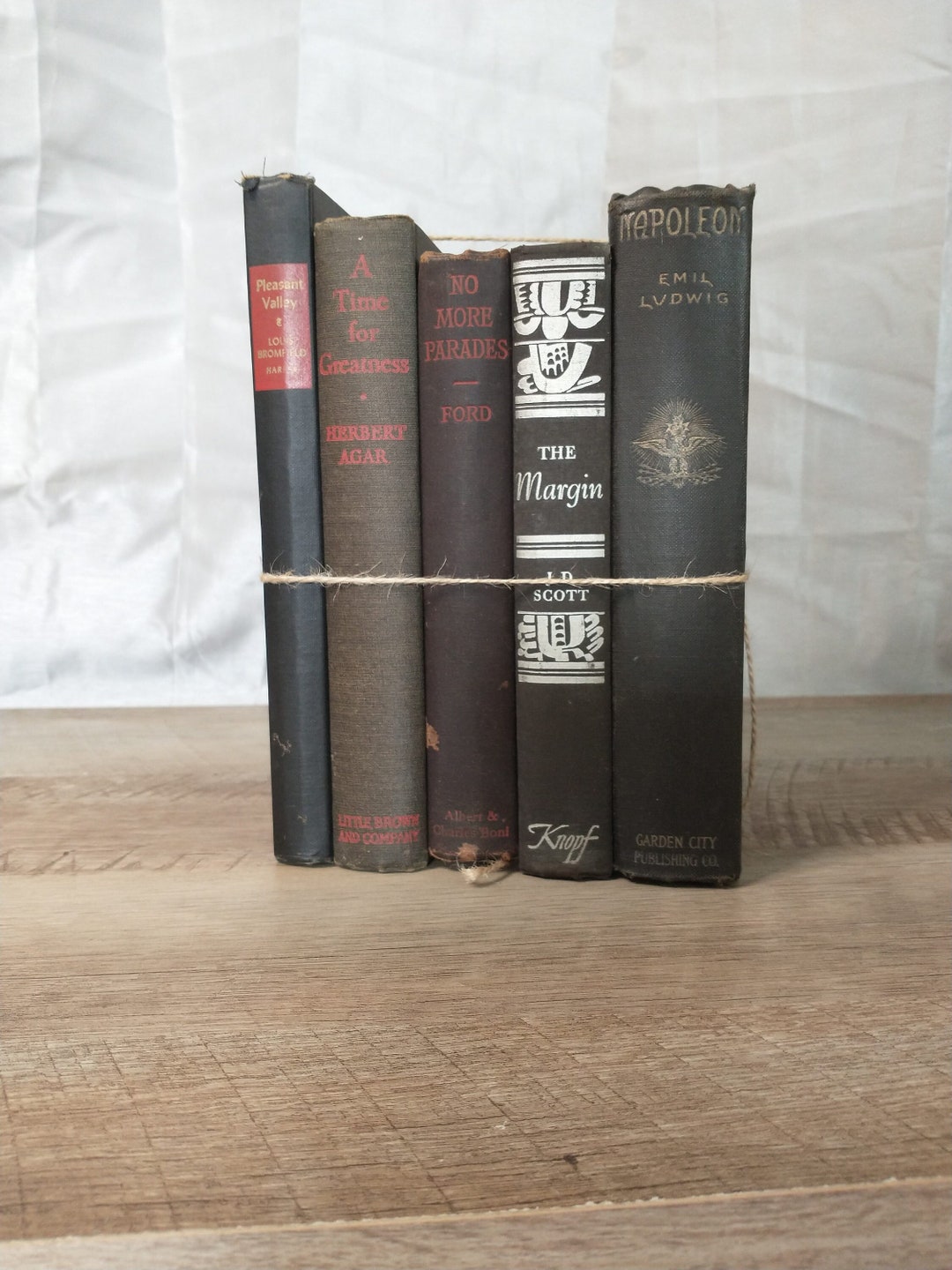 Antique Book Stack for Wedding Decor | Vtg Dark Colored Stack of Books ...