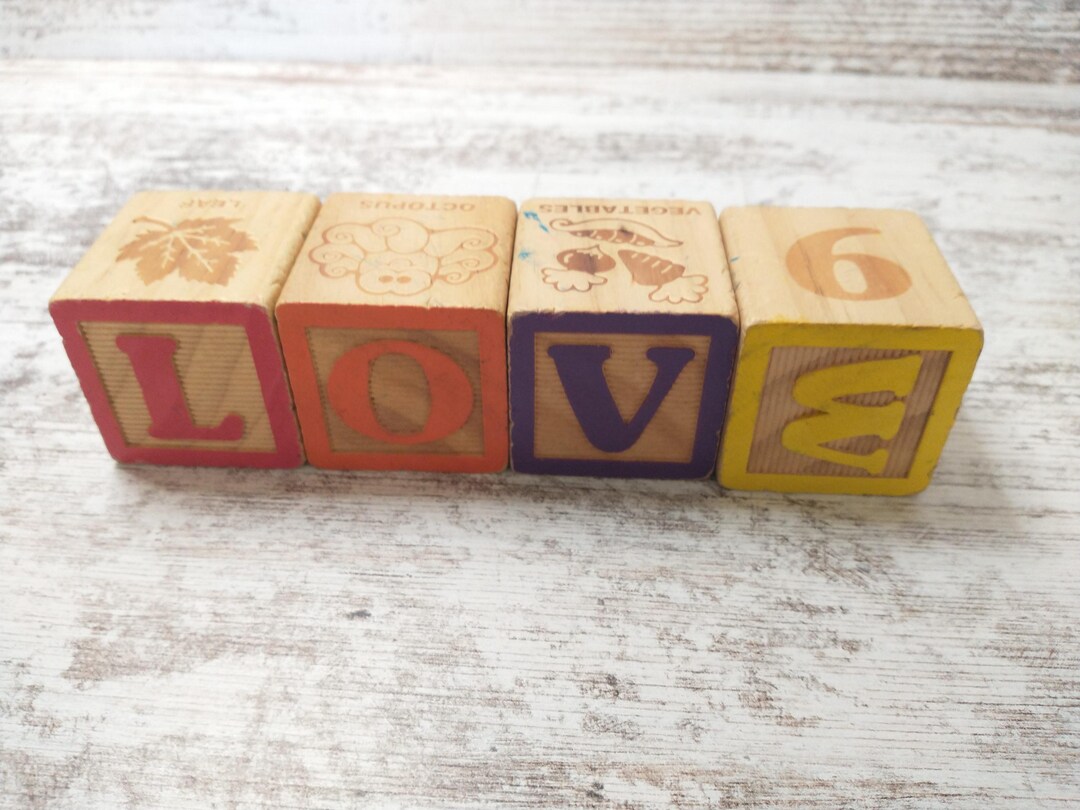 Vintage Wooden LOVE Blocks: Retro Valentine's Day Decor - Etsy