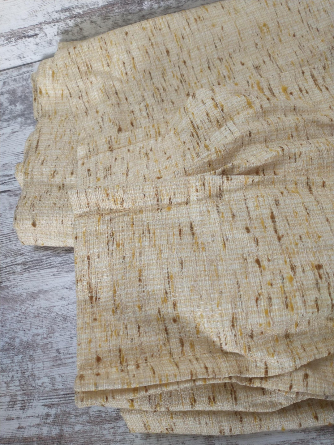 JC Penny Mid Century Yellow Pinch Pleat Drapes 2 Panels Vtg 2 Panel ...