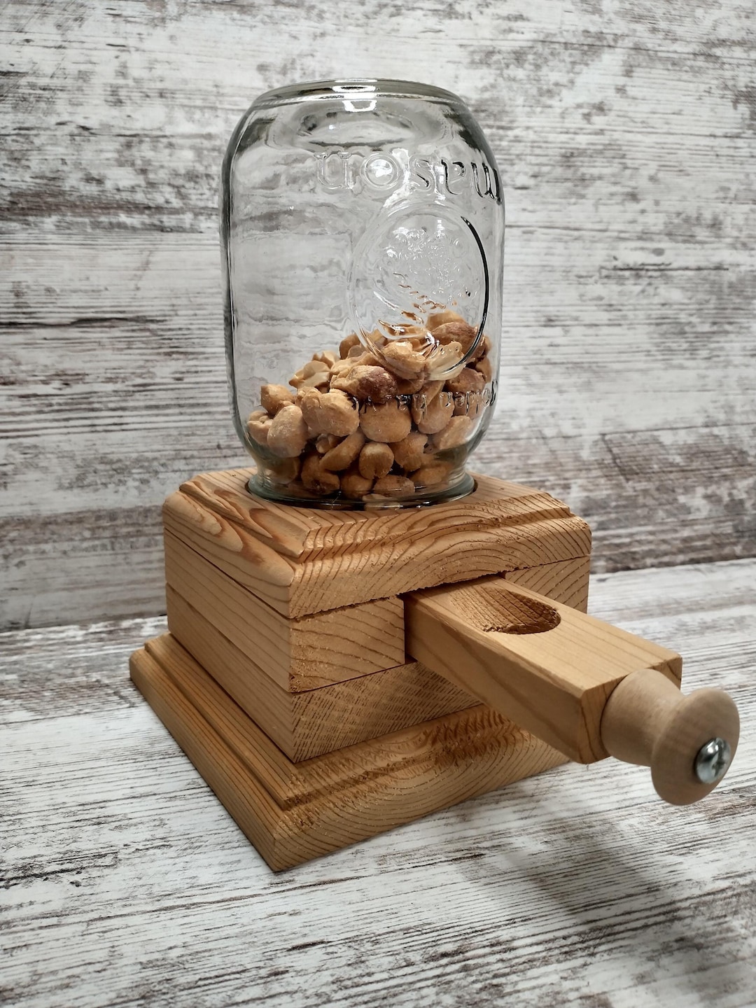 80's M&M Candy Dispenser 80s Shop Class Project Mason Jar Candy ...