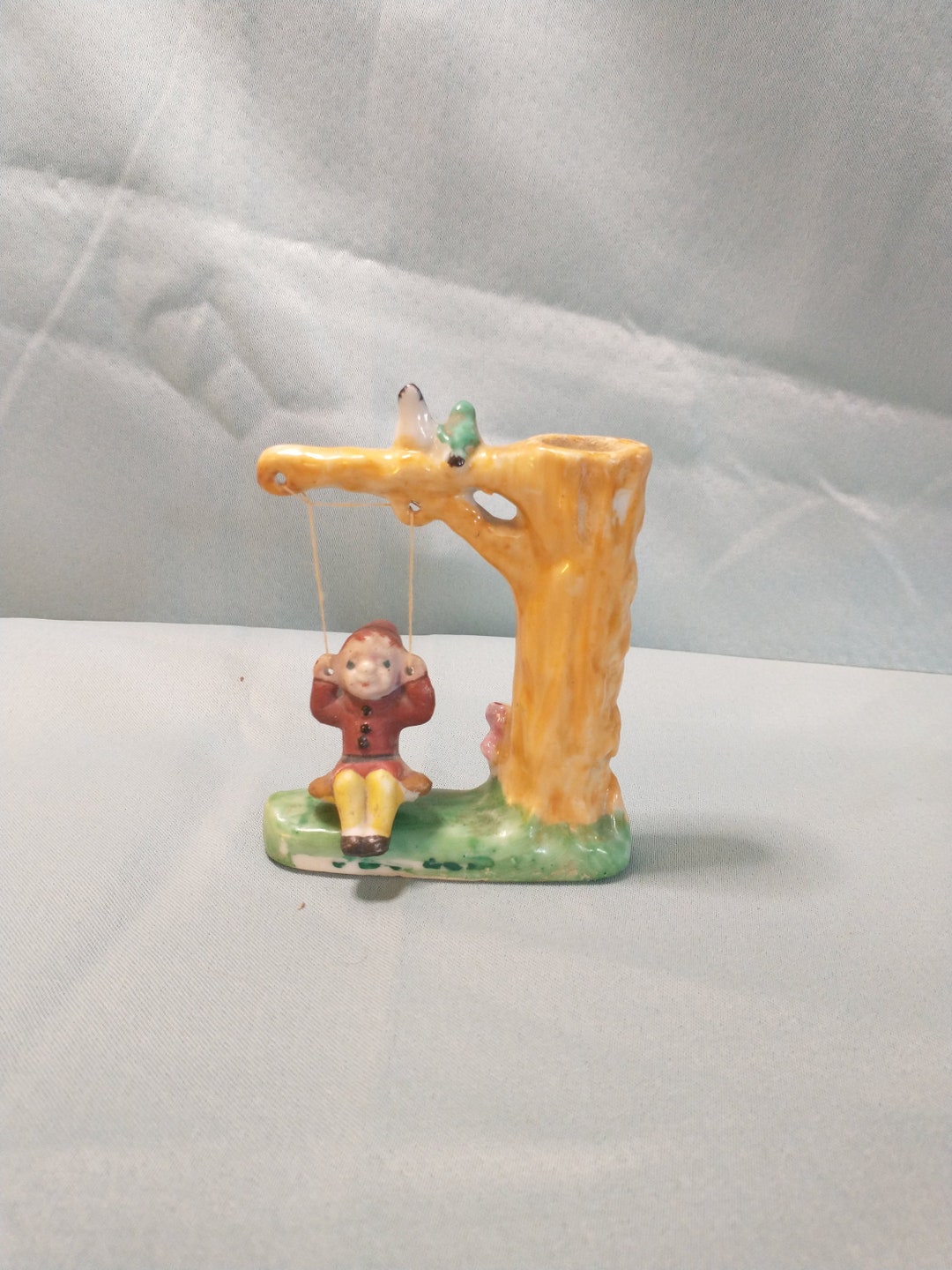 Japan Elf on a Swing Bud Vase Vintage Elf in a Tree Bud Vase Made in ...