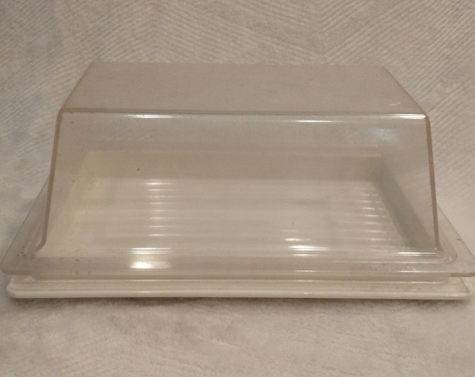 Tupperware Cheese Keeper | Vintage Clear/white Tupperware Cheese Keeper ...