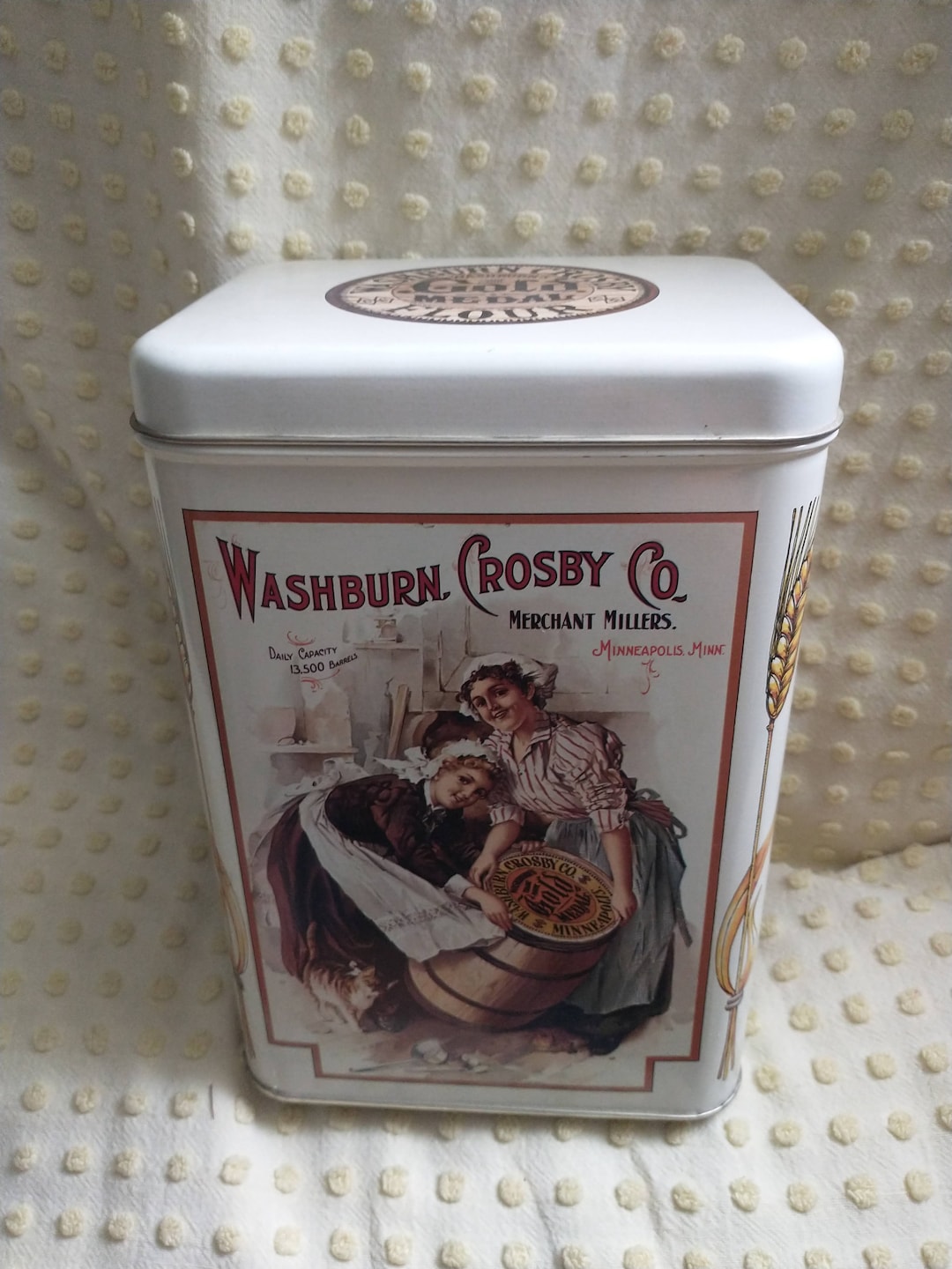 Gold Medal Flour Tin | Vintage Farmhouse Decor Flour Tin | Vtg Gold ...