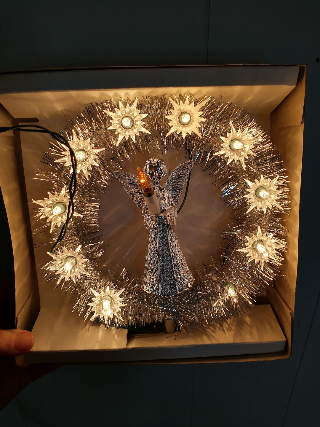 Vintage 1980s Christmas Tree Topper Original Box Vintage - Etsy