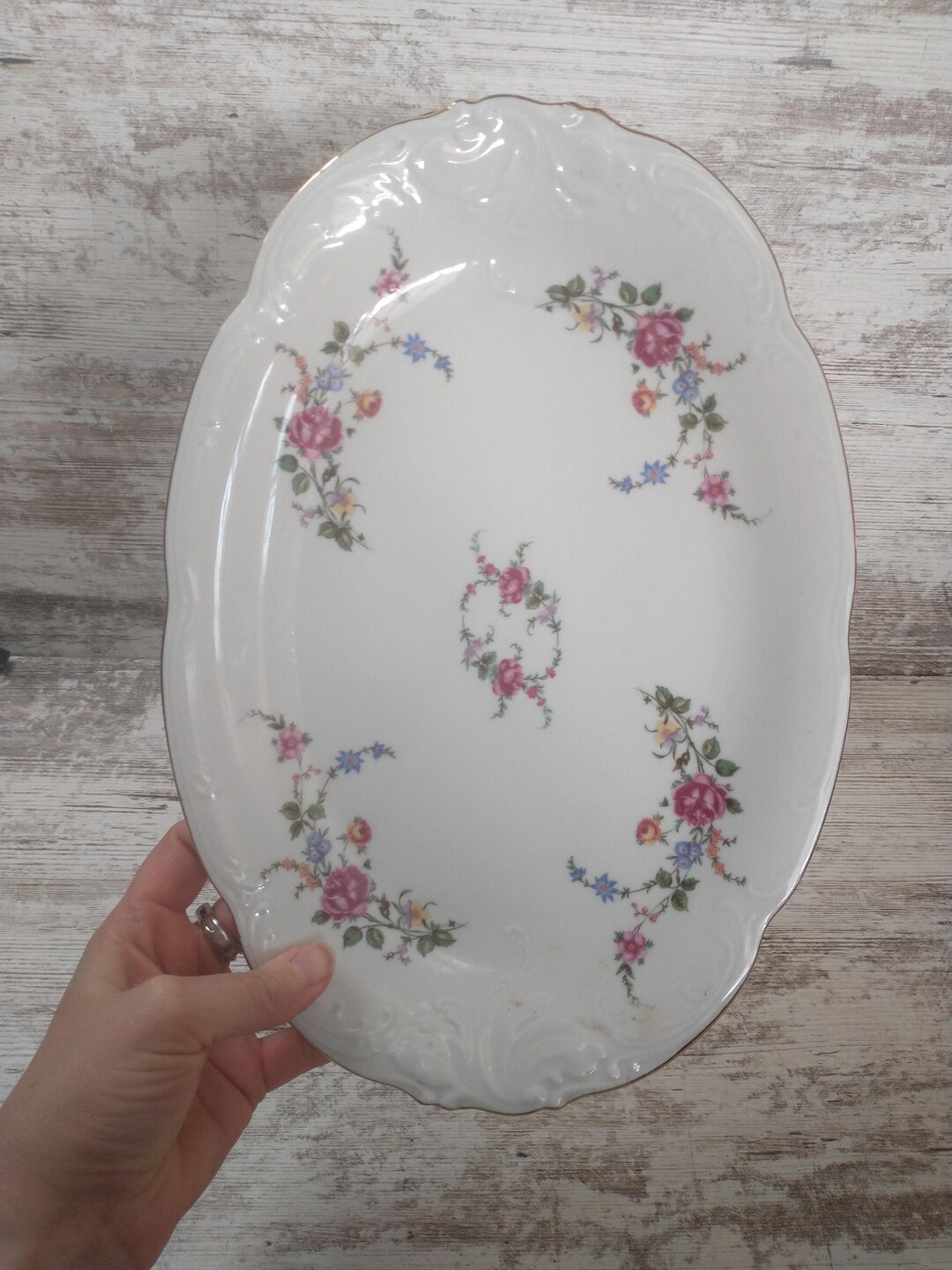 Antique Wawel Poland China Platter in "rose Garden" Pattern | 1950s ...