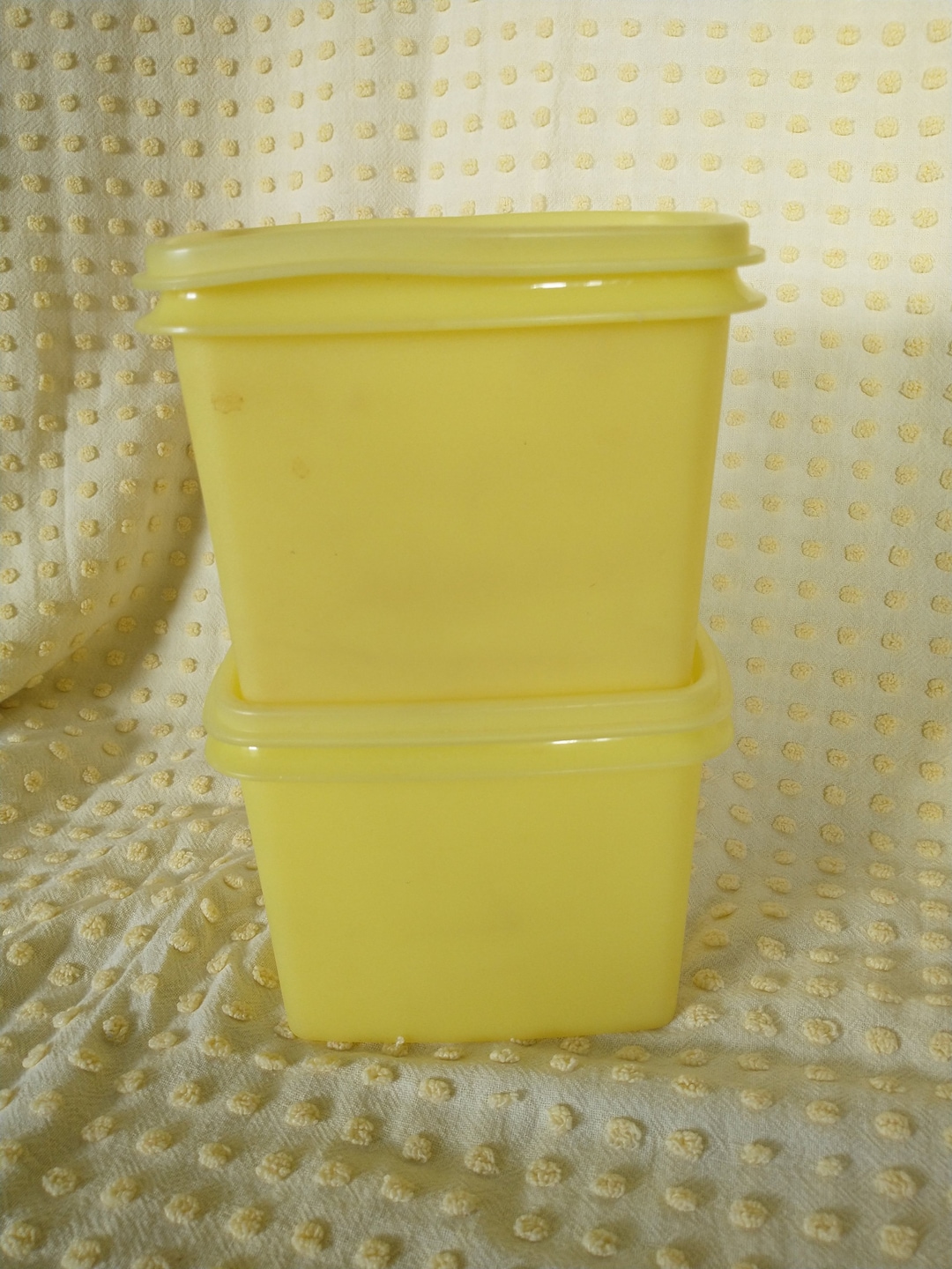 Yellow Colored Tupperware Set | 2 Pc Vintage Set | 2 Pc Groovy Yellow ...
