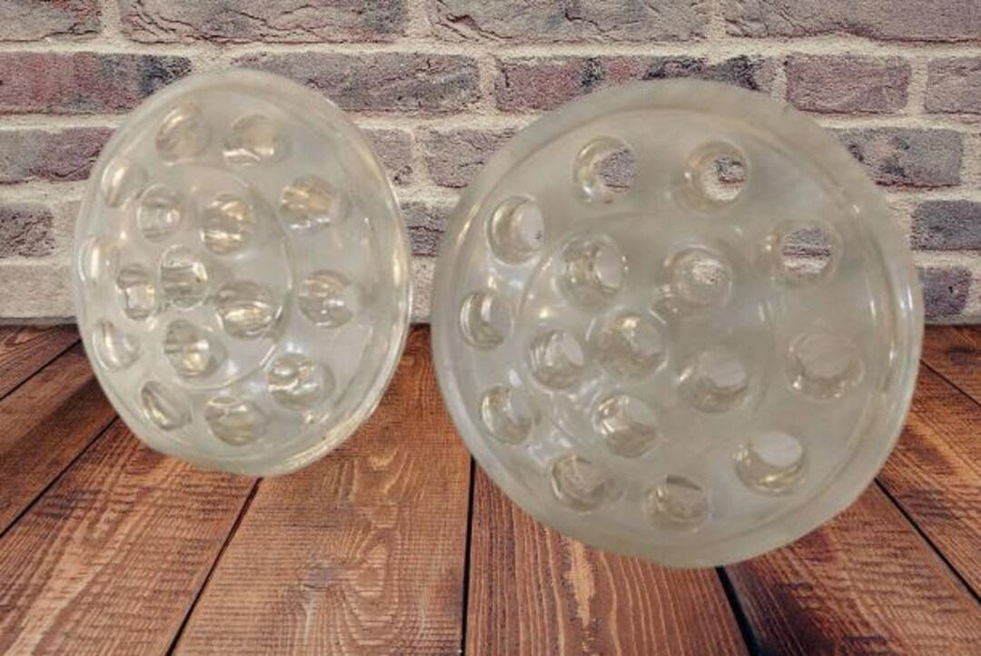 Clear Floral Frogs Vintage Glass Floral Frogs Clear Gold Glass Flower ...