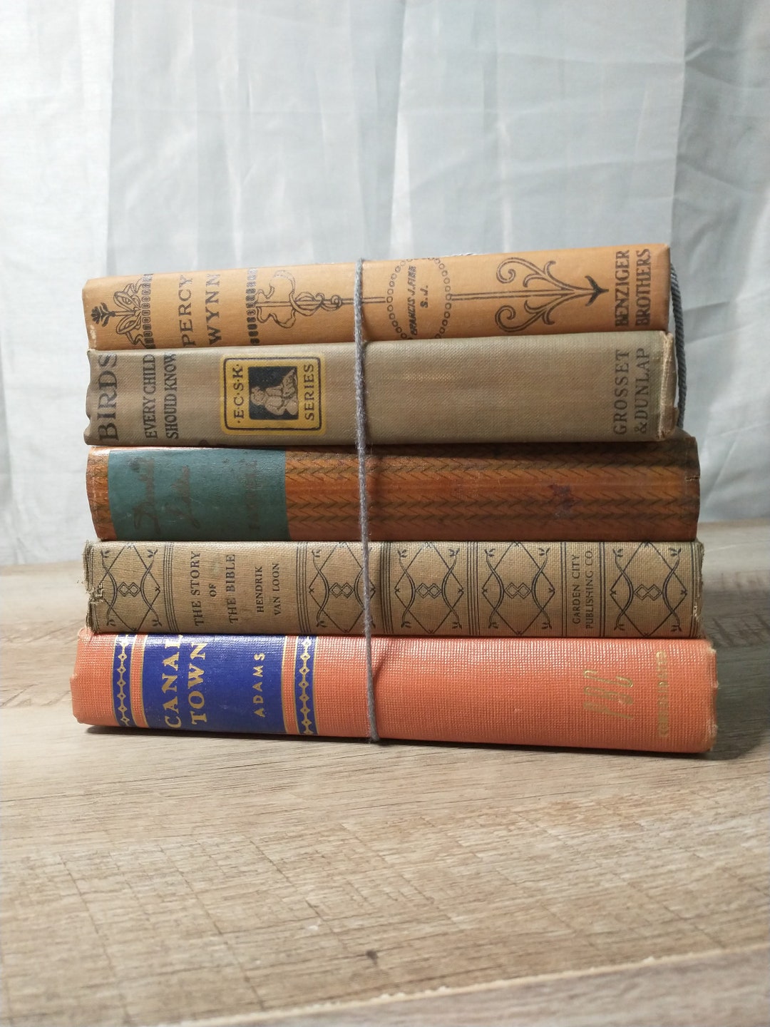 Terra Cotta Wedding Decor Vintage Terra Cotta Colored Stack of Books ...