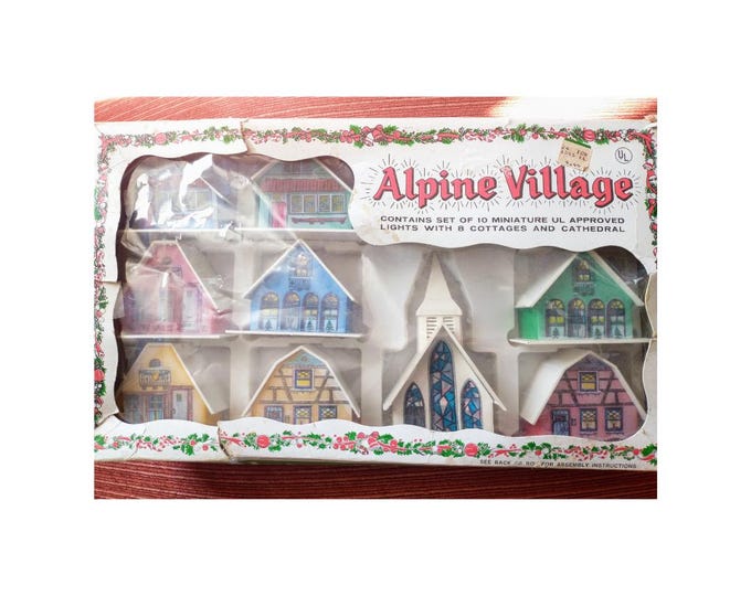 Mid Century Alpine Village in Original Box | Vintage Putz-style ...