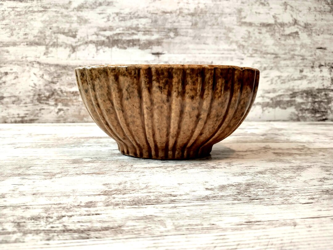Brown/gold Haeger Flower Pot | Vintage Flower Pot Marked Haeger 4020 ...