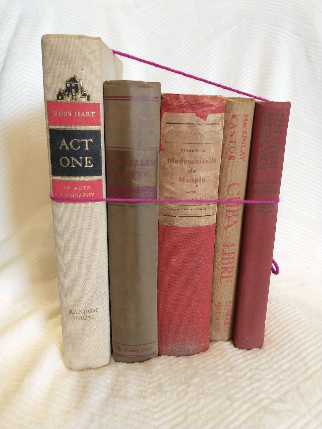 Antique Book Stack Decor | Vintage Red & Green Stack of Books ...