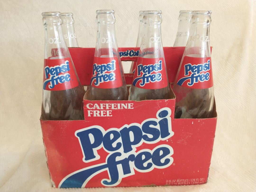 Pepsi Free 8 Pack of Glass Bottles W/ Original Cardboard Carrying Case ...