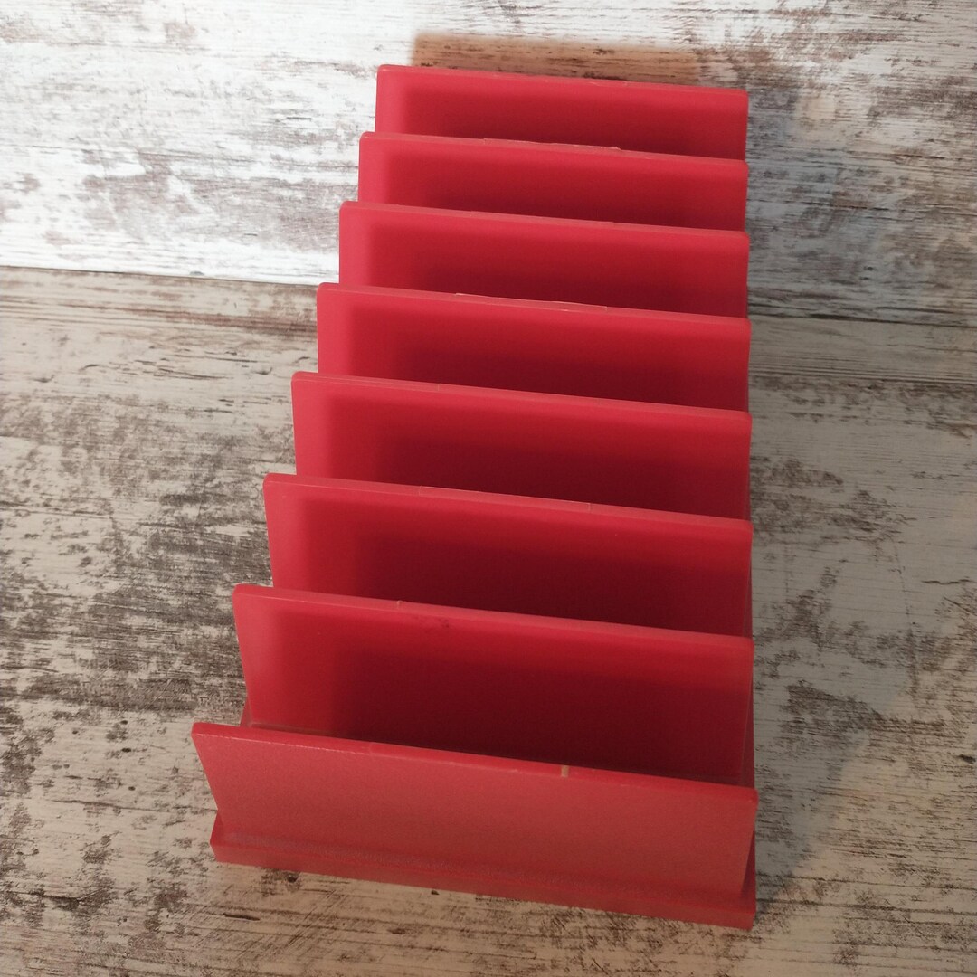 Vintage Red Mail Sorter | Retro Desk Organizer | Mid-century Red ...