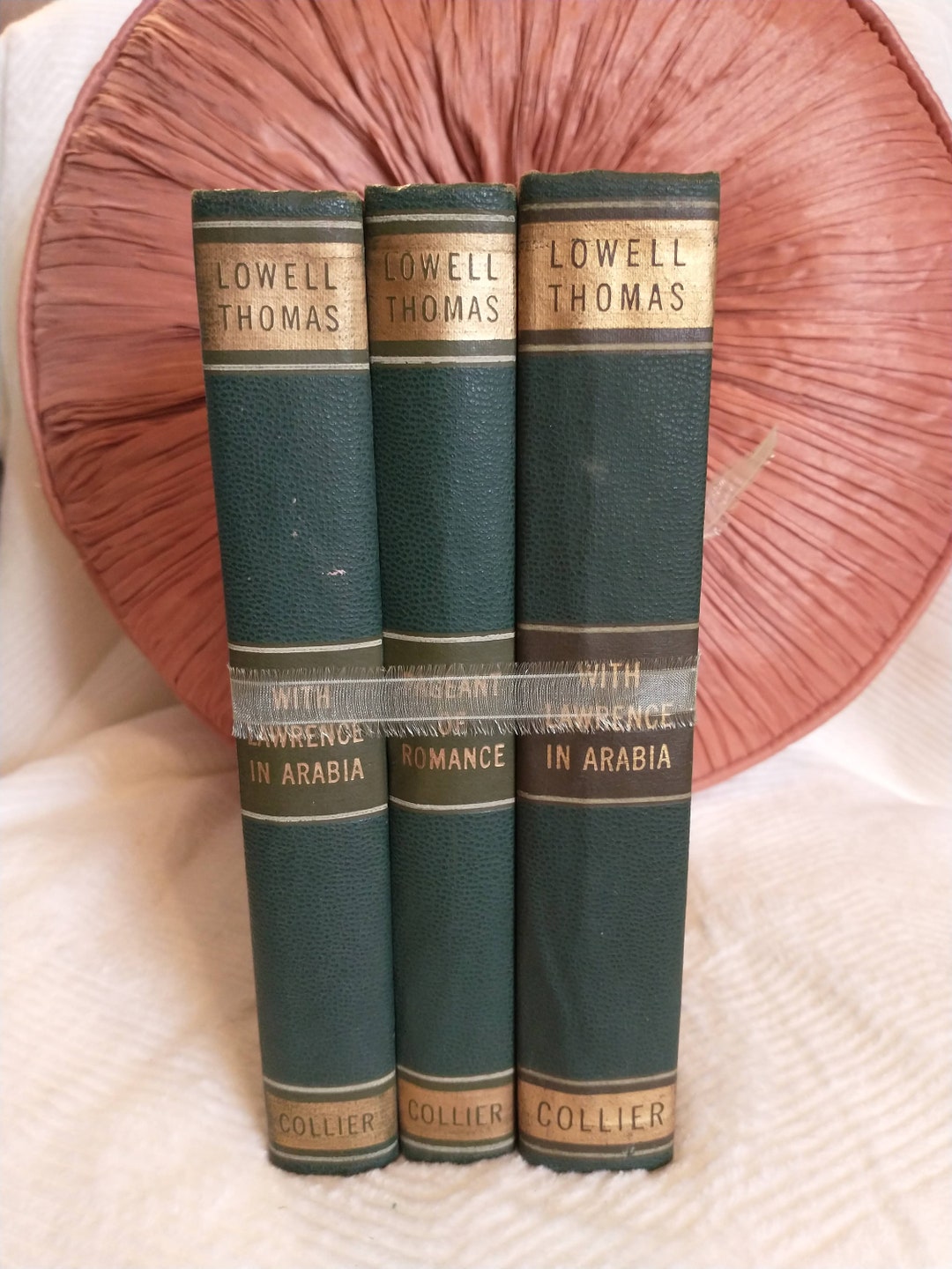 Antique Book Stack Decor Vintage Blue and Gold Stack of Books ...