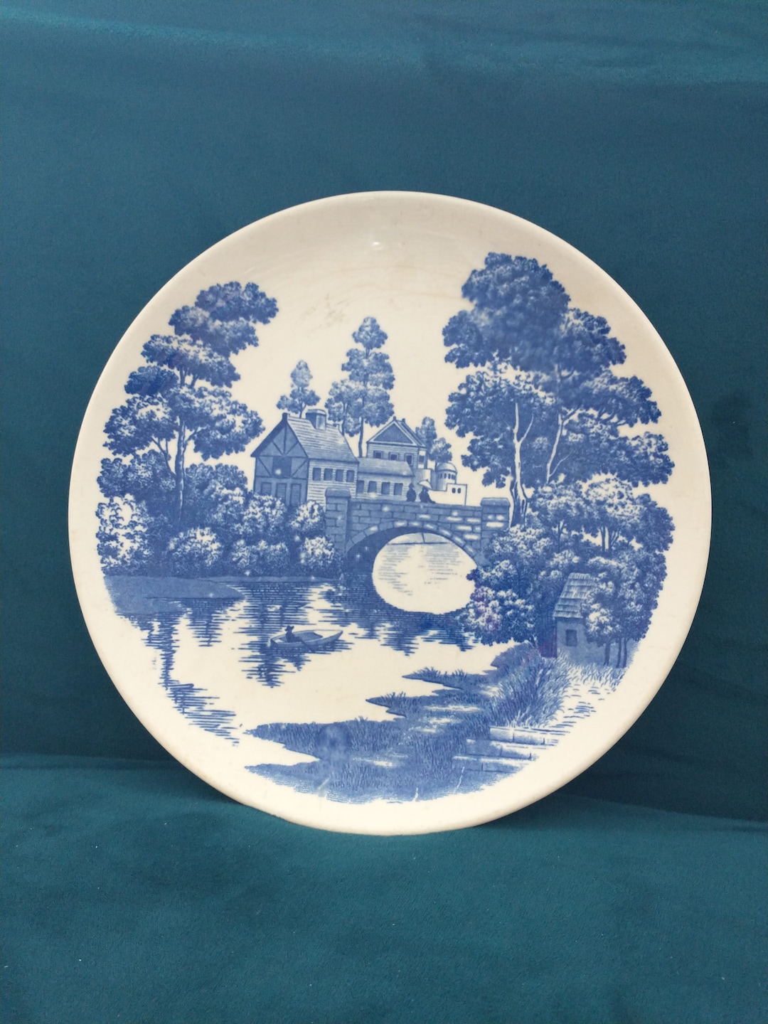 Vintage Nasco Japan Plate: Hand-painted Blue Willow "lakeview" - Etsy