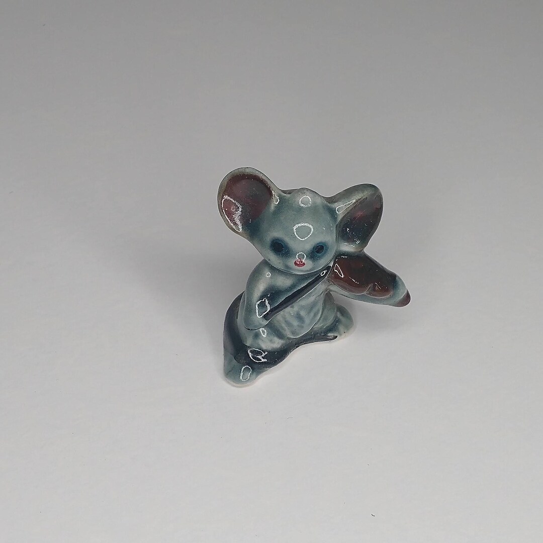 Mouse Figurine | Vintage Mouse Playing Instrument Figurine | Vintage ...
