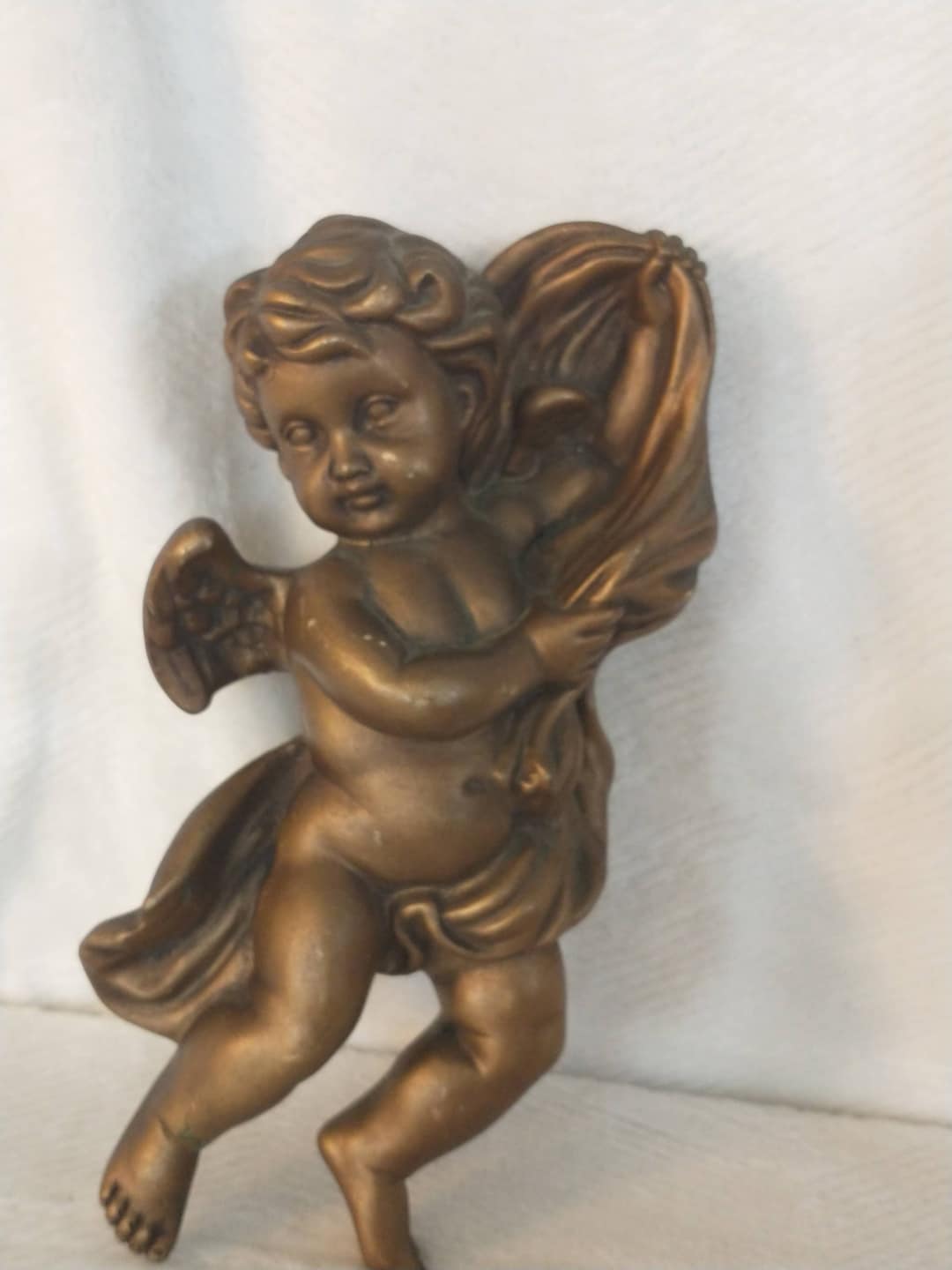 Gold Cherub Wall Decor | Vintage Gold Angel Decor | Vintage Japan Gold ...